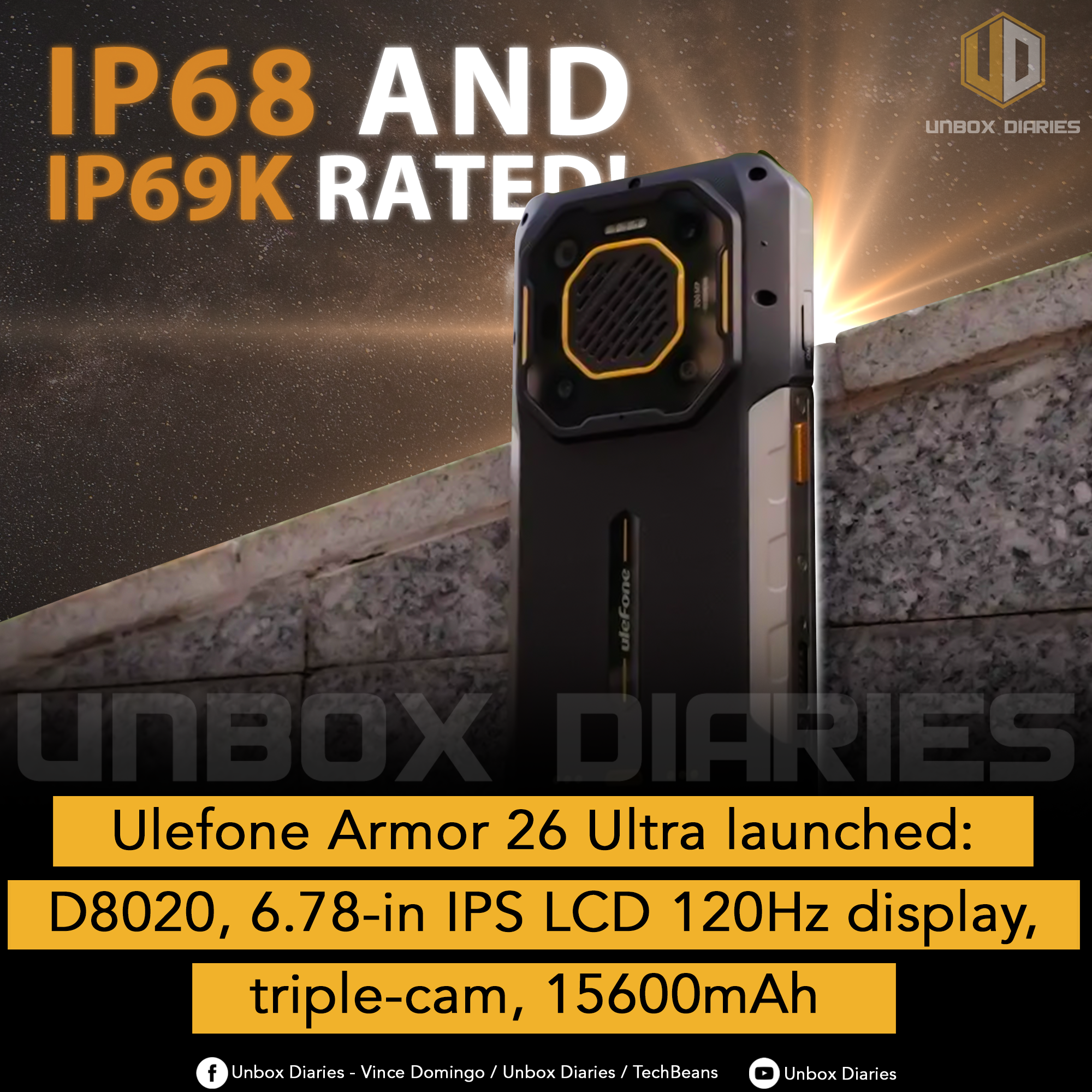 Ulefone Armor 26 Ultra launched: D8020, 6.78-in IPS LCD 120Hz display ...