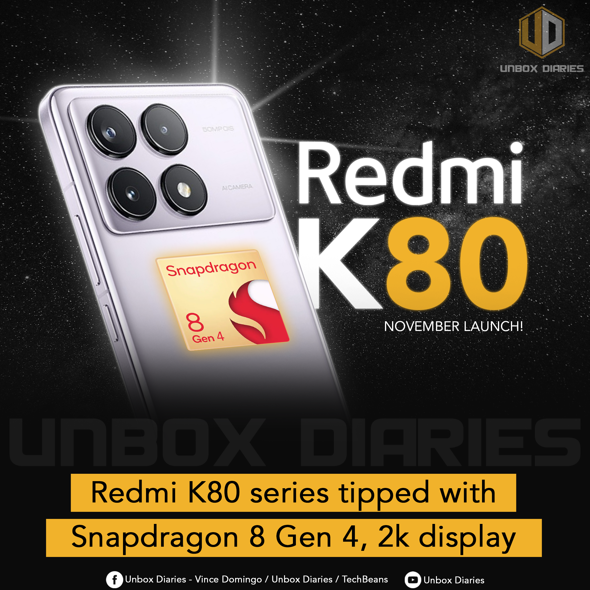 Redmi K80 series tipped with Snapdragon 8 Gen 4, 2k display - Unbox Diaries
