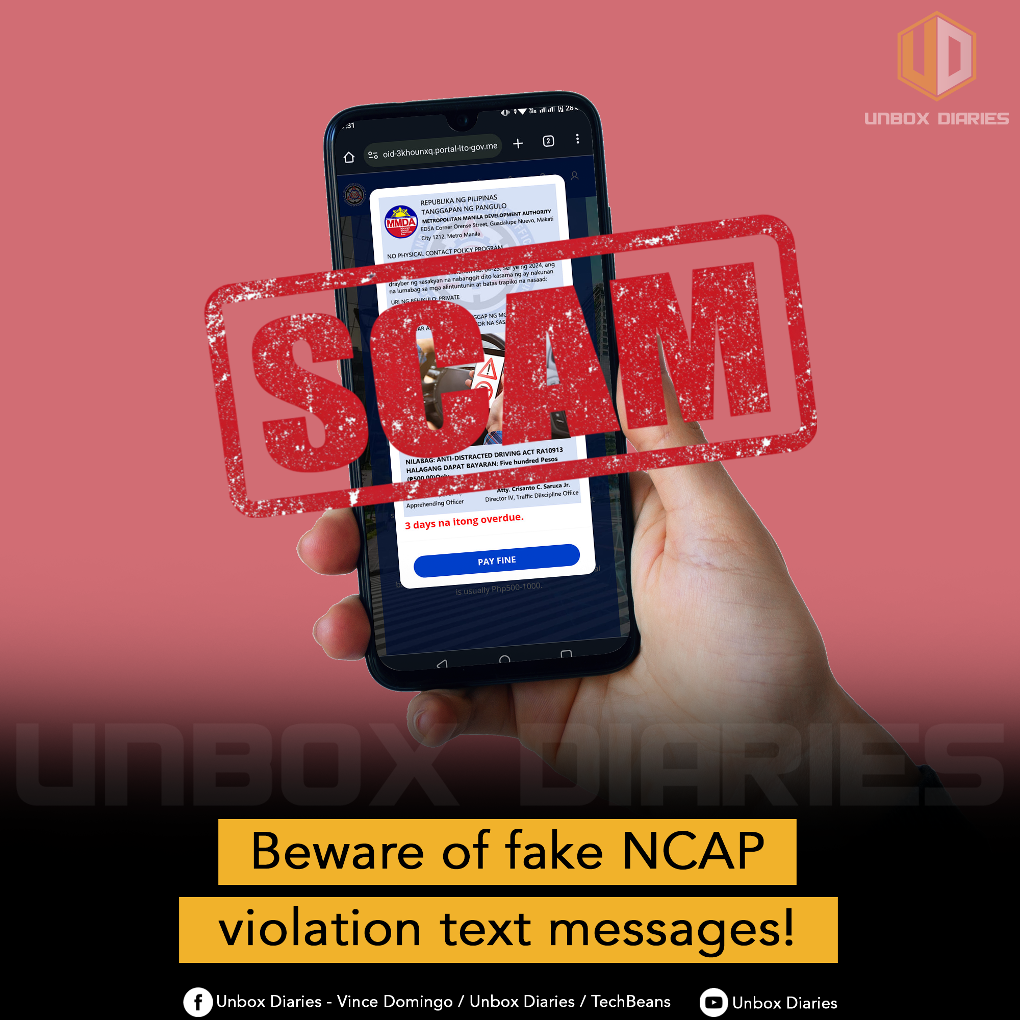 Beware of fake NCAP violation text messages! - Unbox Diaries