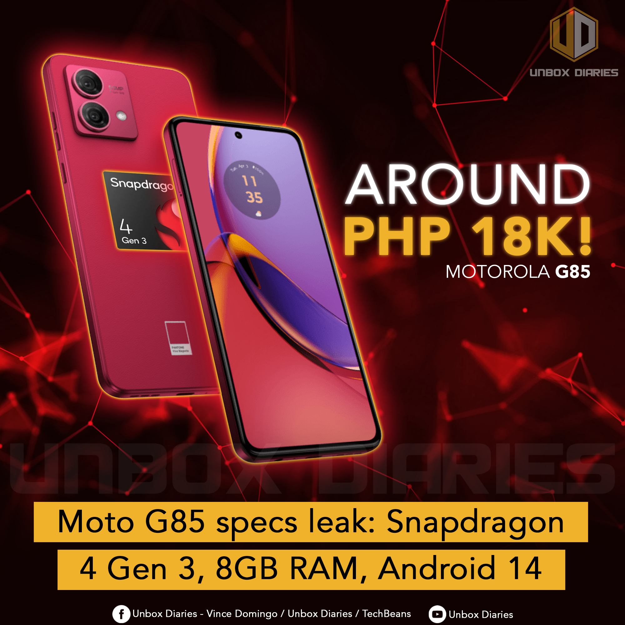 Moto G85 specs leak: Snapdragon 4 Gen 3, 8GB RAM, Android 14 - Unbox ...