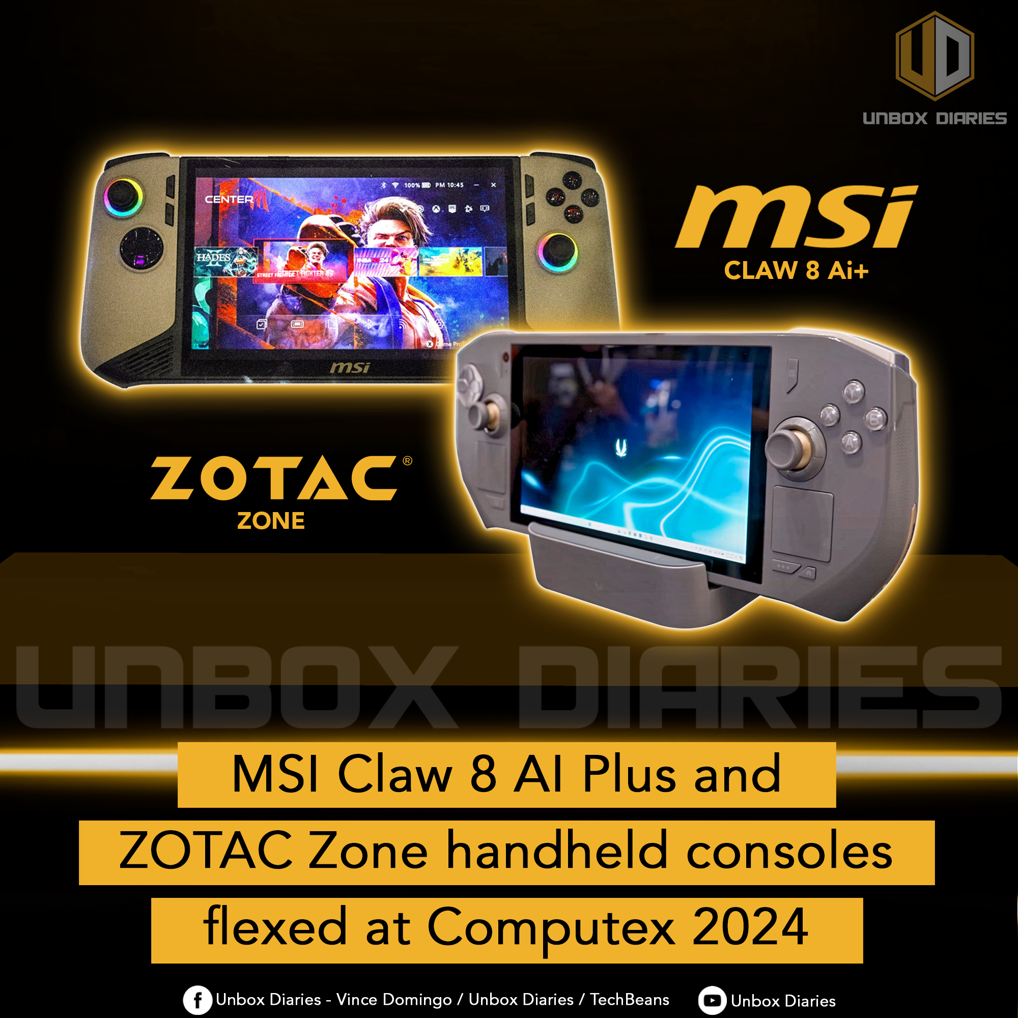 MSI Claw 8 AI Plus and ZOTAC Zone handheld consoles flexed at Computex 2024 - Unbox Diaries