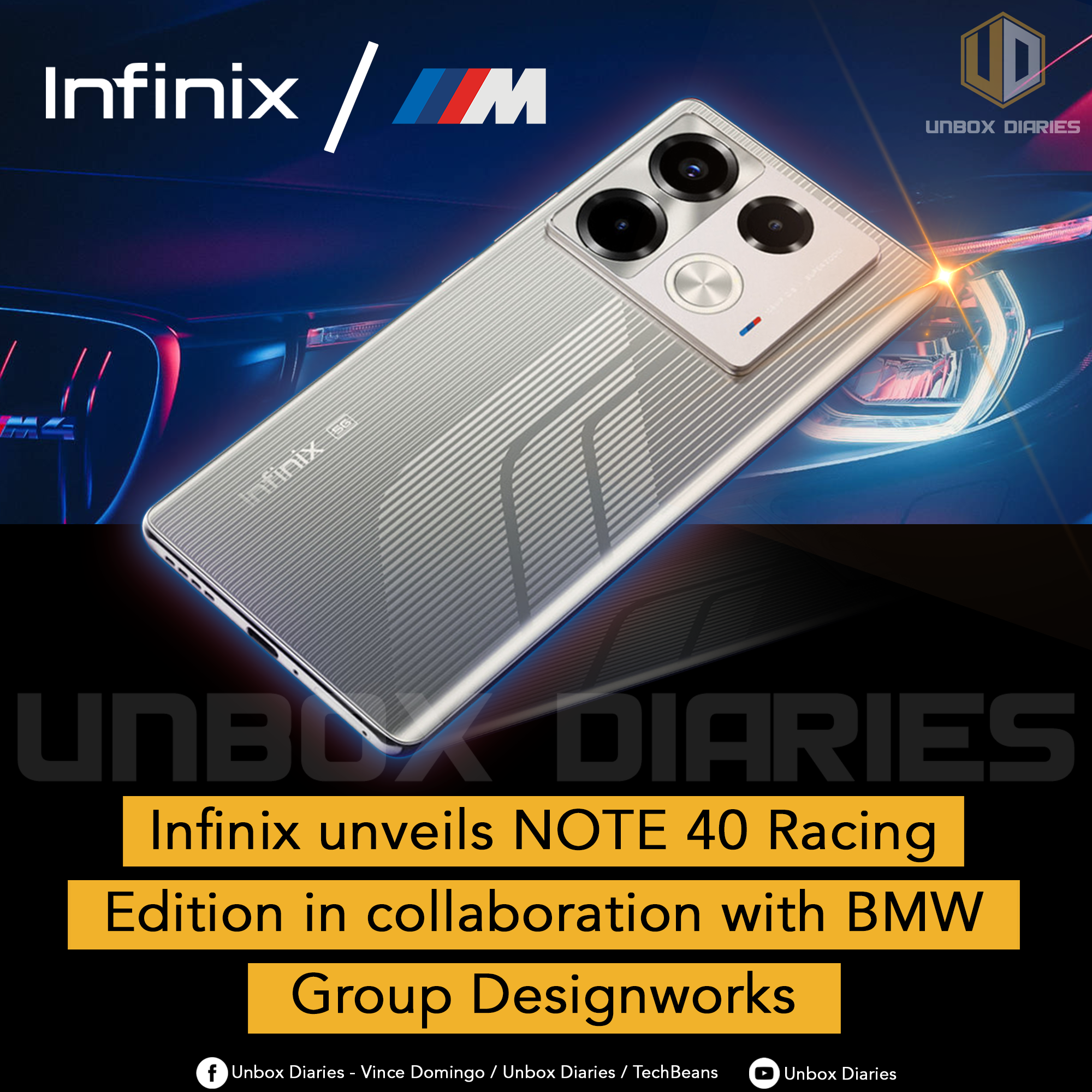 Infinix unveils NOTE 40 Racing Edition in collaboration with BMW Group Designworks - Unbox Diaries