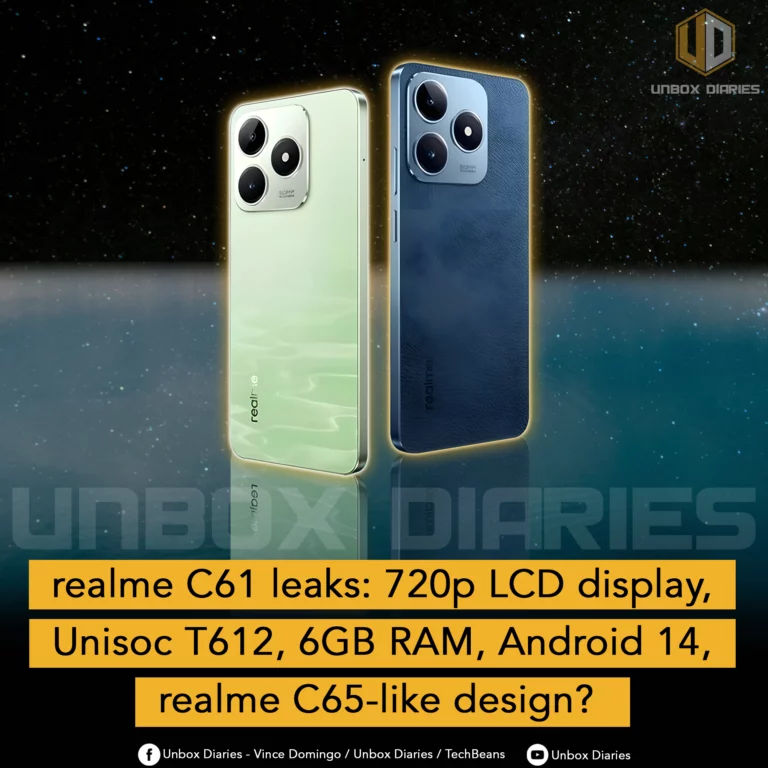 realme C61 leaks: 720p LCD display, Unisoc T612, 6GB RAM, Android 14 ...