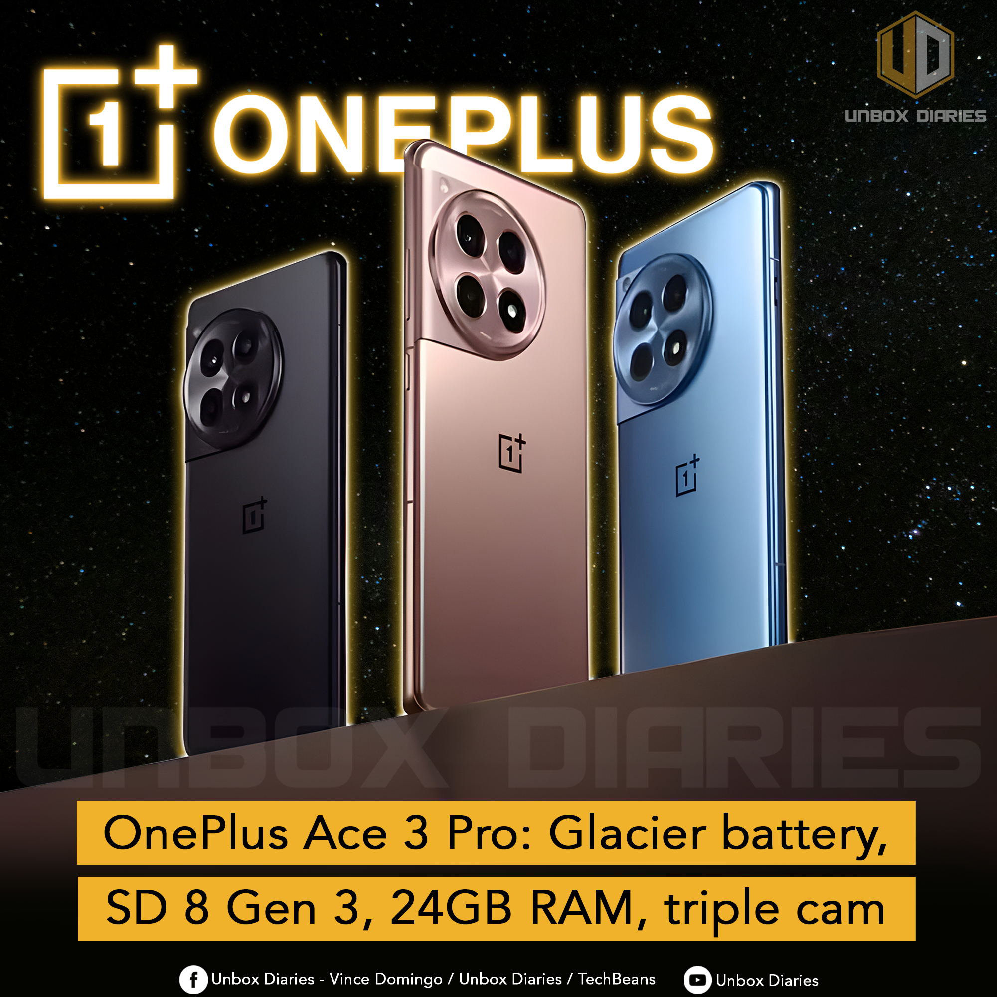 OnePlus Ace 3 Pro: Glacier battery, SD 8 Gen 3, 24GB RAM, triple cam ...