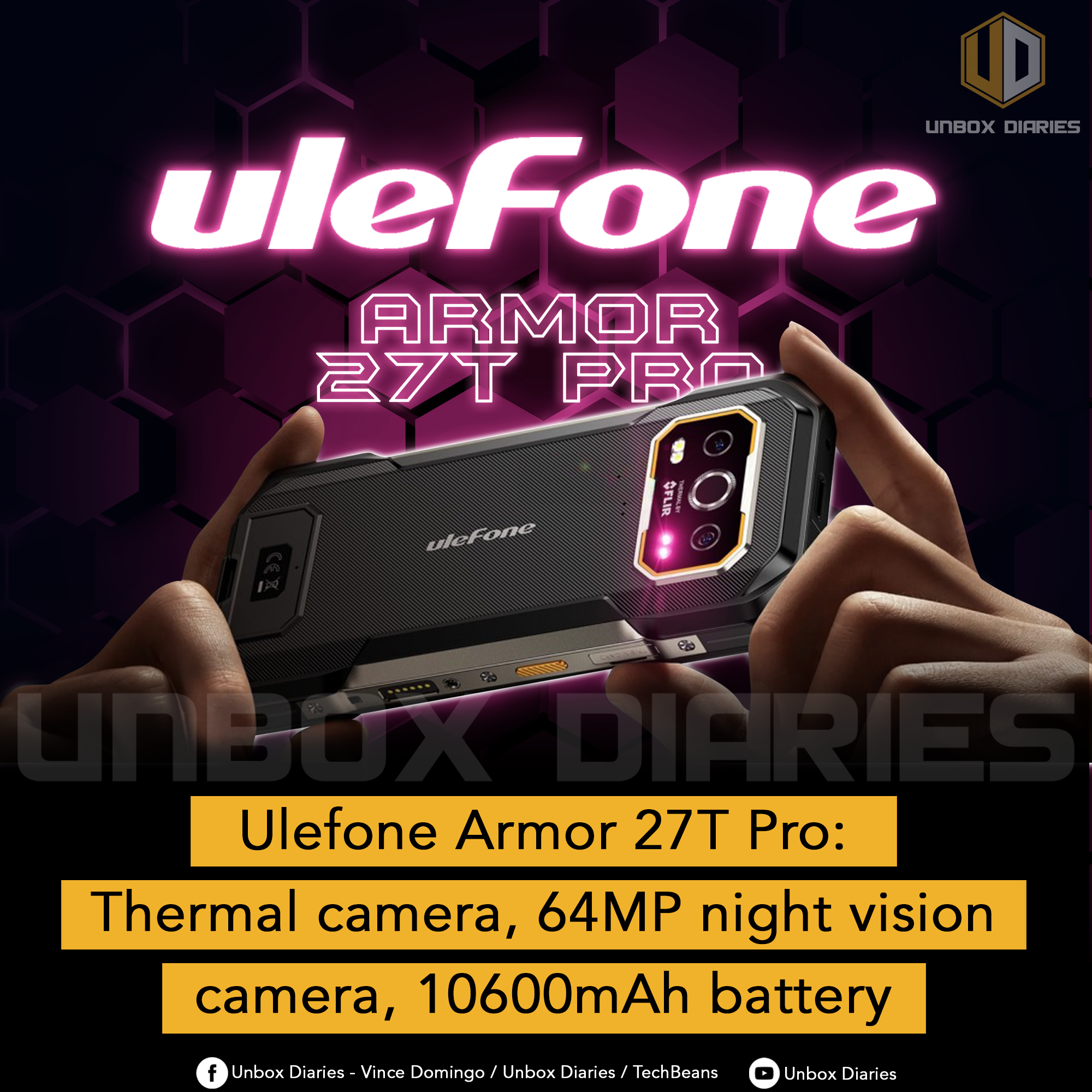 Ulefone Armor 27T Pro: Thermal camera, 64MP night vision camera ...