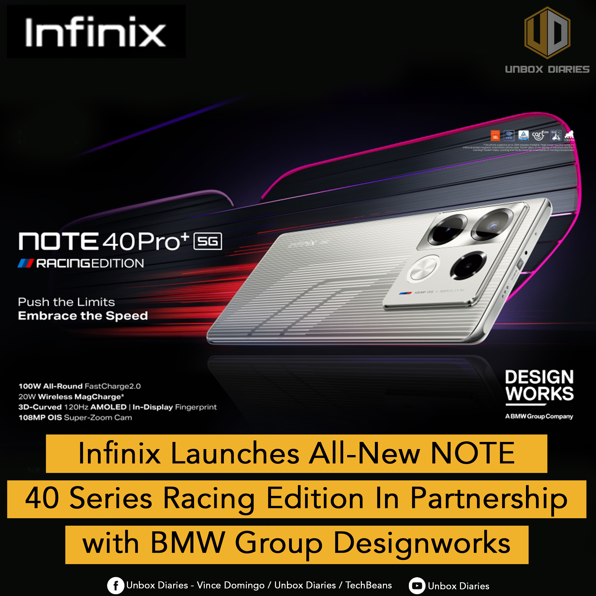 Infinix Launches All-New NOTE 40 Series Racing Edition In Partnership with BMW Group Designworks ...