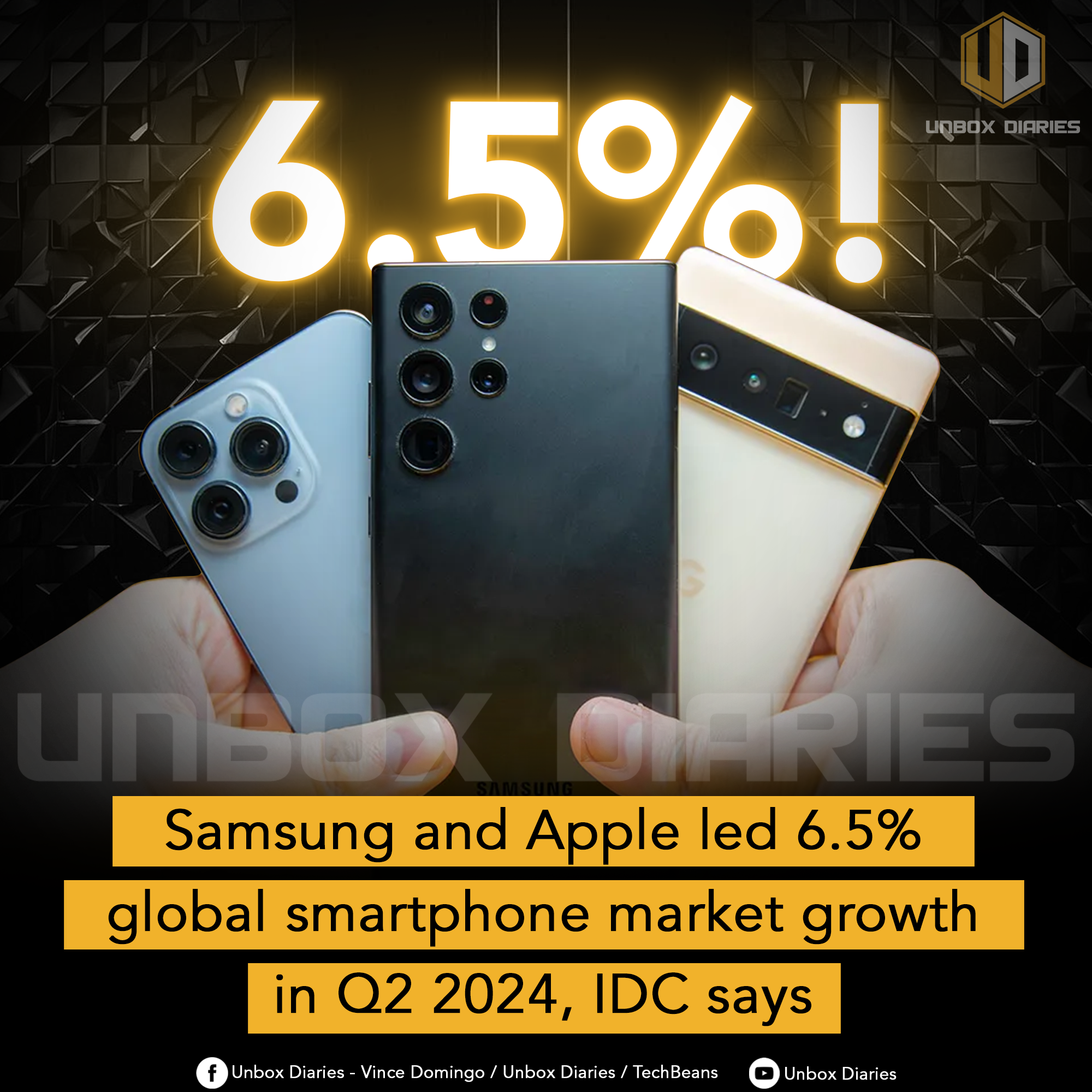 Samsung and Apple led 6.5% global smartphone market growth in Q2 2024, IDC says - Unbox Diaries
