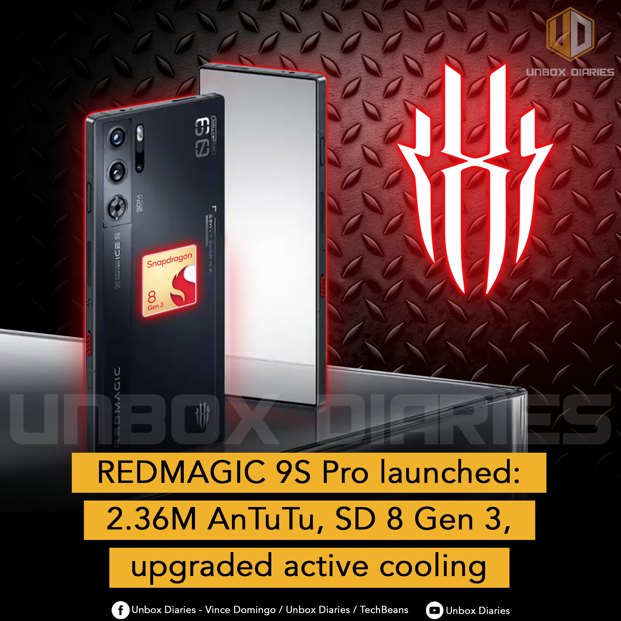 REDMAGIC 9S Pro launched: 2.36M AnTuTu, SD 8 Gen 3, upgraded active cooling - Unbox Diaries