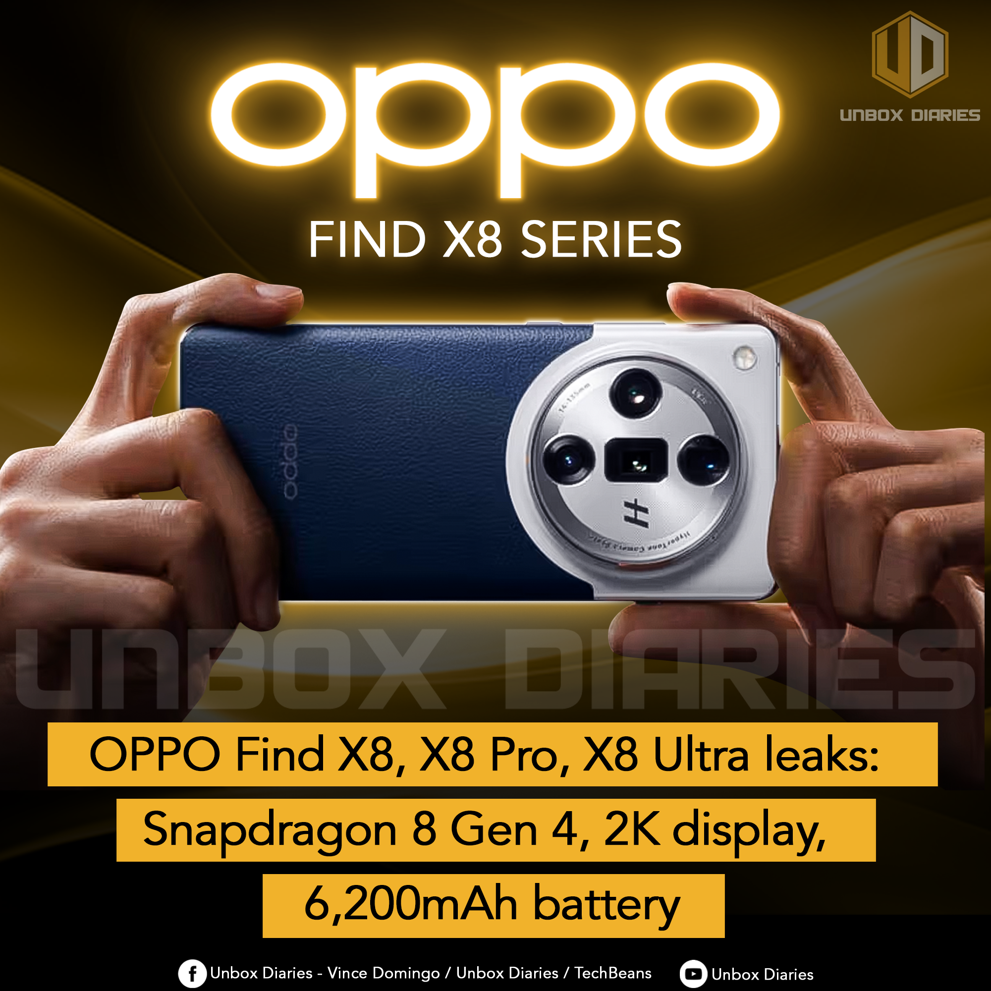 OPPO Find X8, X8 Pro, X8 Ultra leaks: Dimensity 9400, 2K display, 6 ...