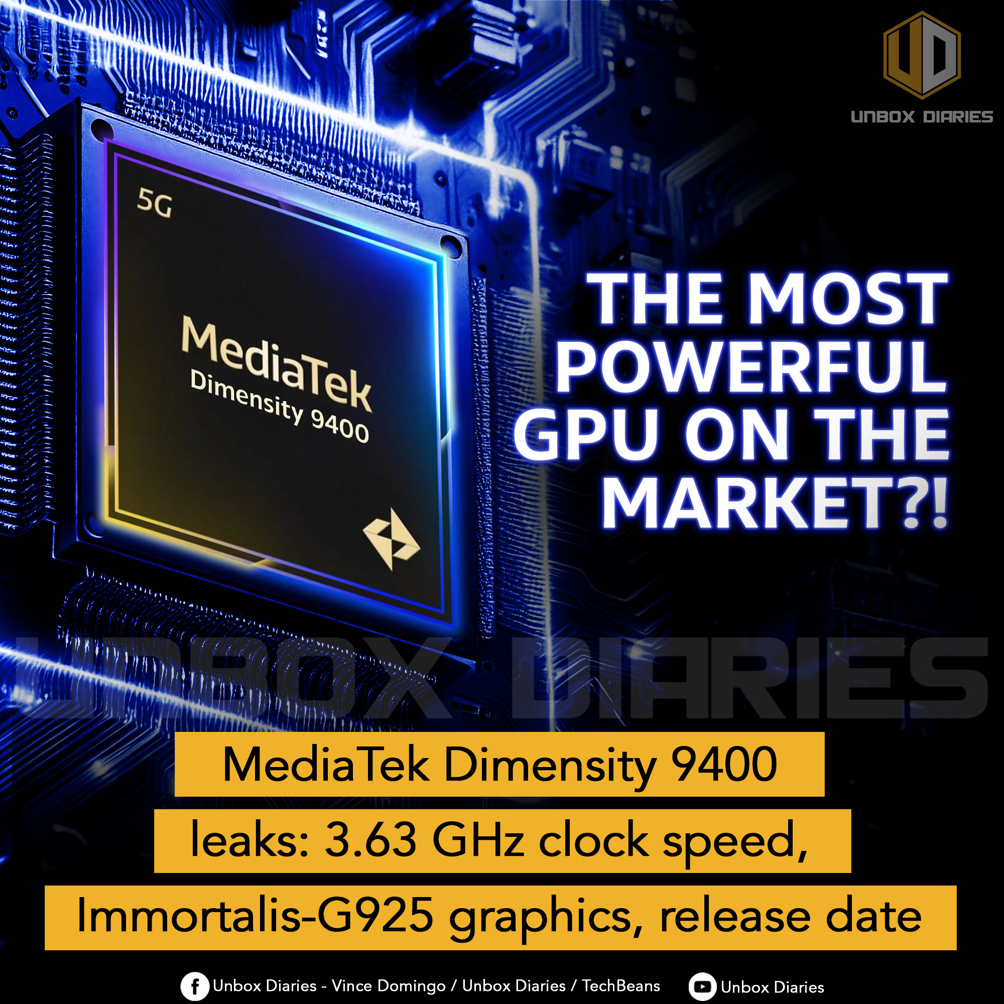 MediaTek Dimensity 9400 leaks: 3.63 GHz clock speed, Immortalis-G925 ...