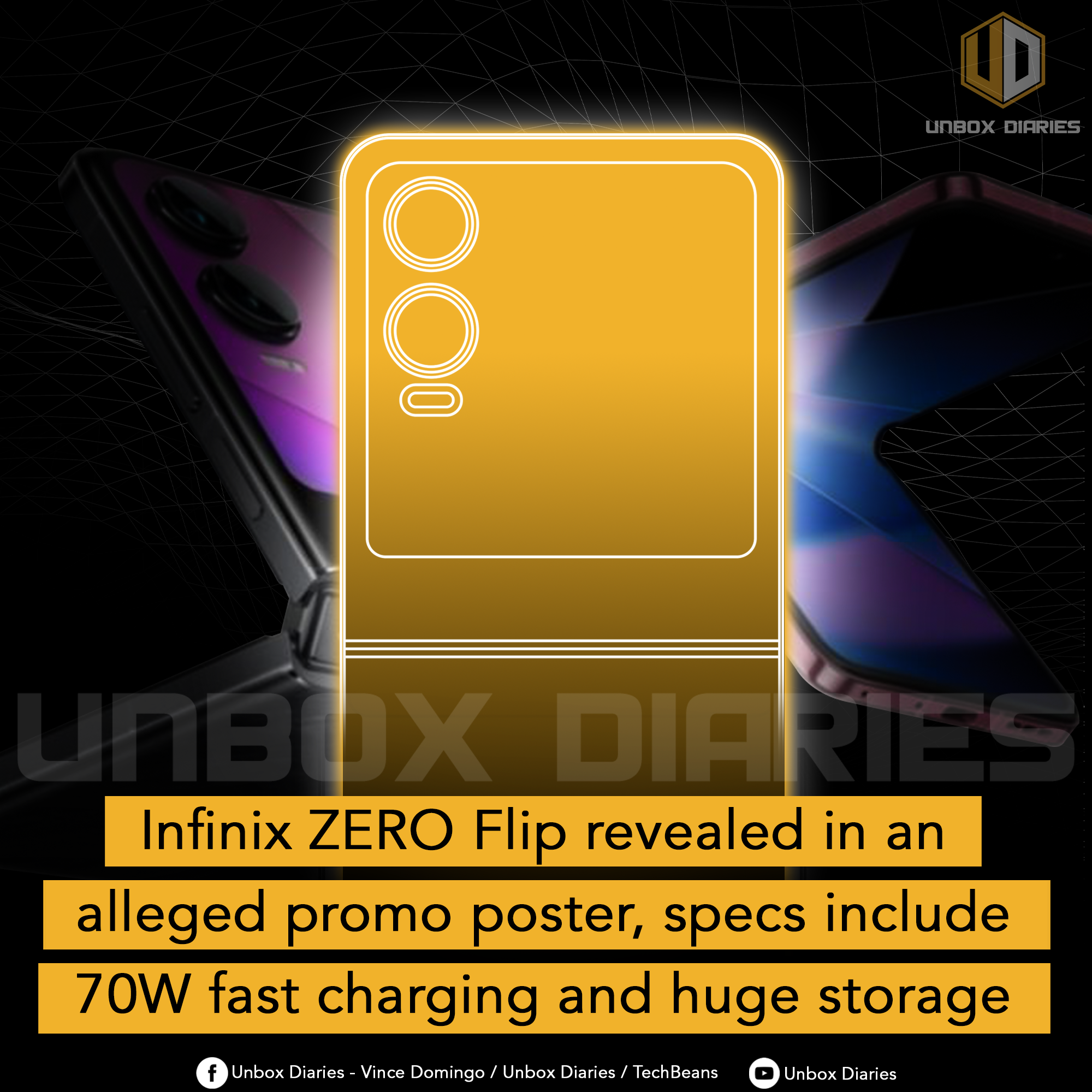 Infinix ZERO Flip revealed in an alleged promo poster, specs include ...