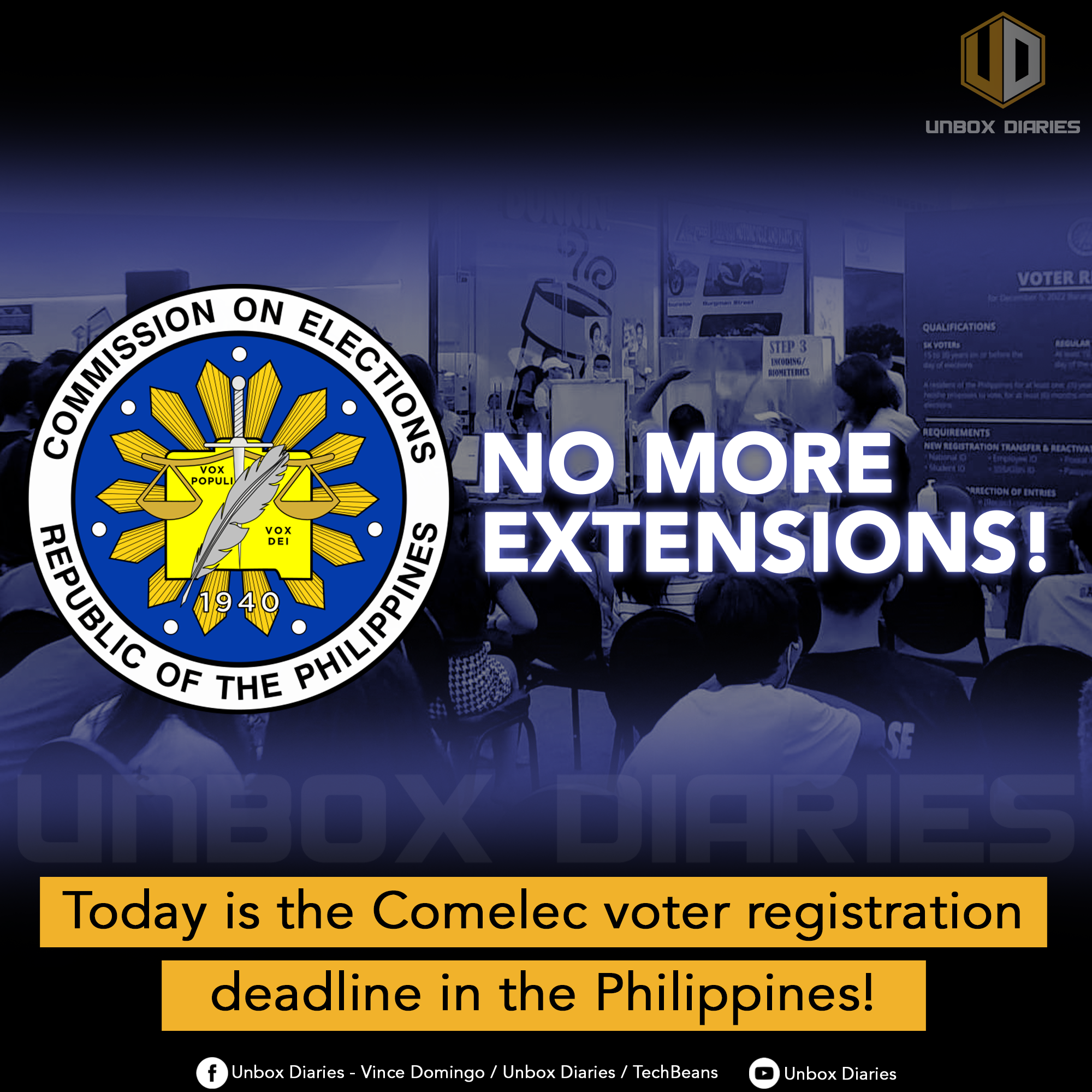 Today is the Comelec voter registration deadline in the Philippines ...