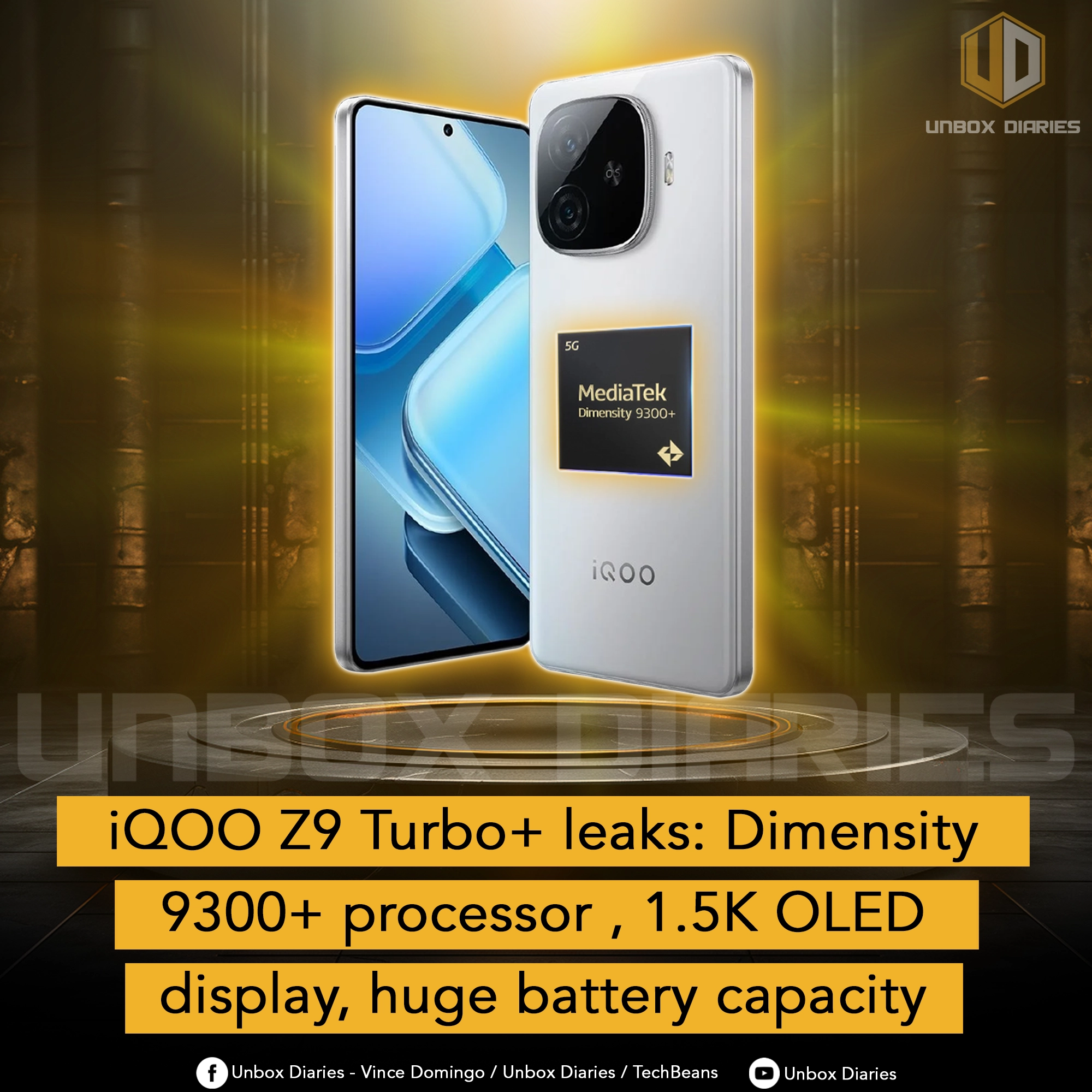 iQOO Z9 Turbo+ leaks: Dimensity 9300+ processor , 1.5K OLED display, huge battery capacity ...