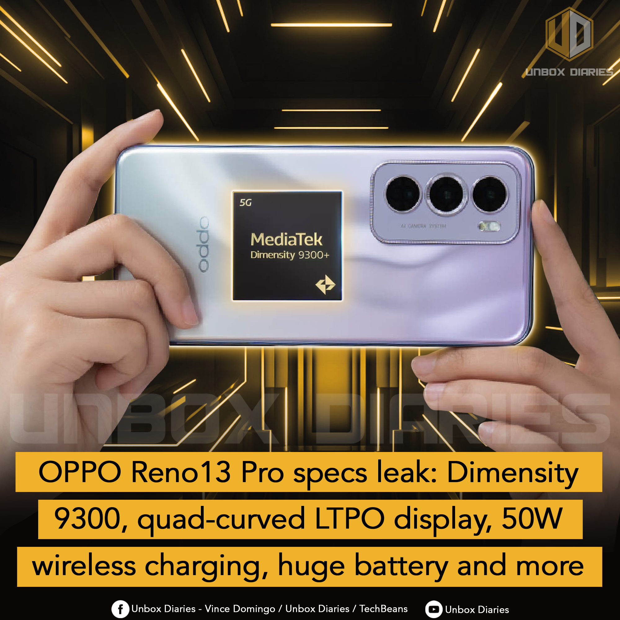 OPPO Reno13 Pro specs leak: Dimensity 9300, quad-curved LTPO display ...