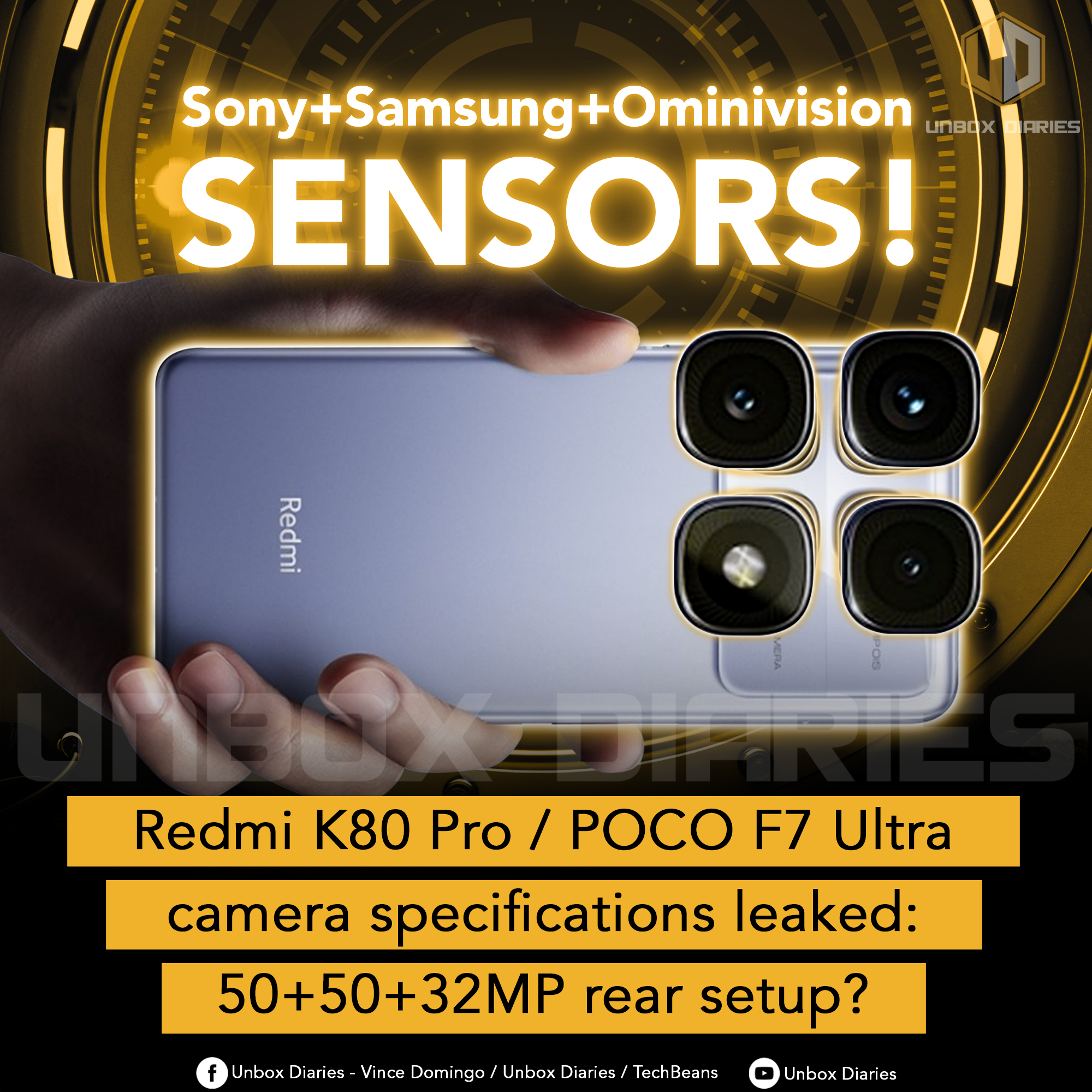 Redmi K80 Pro / POCO F7 Ultra camera specifications leaked: 50+50+32MP rear setup? - Unbox Diaries
