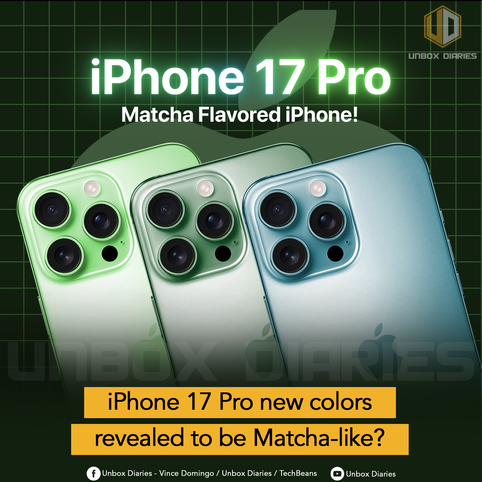 iPhone 17 Pro new colors revealed to be Matcha-like? - Unbox Diaries
