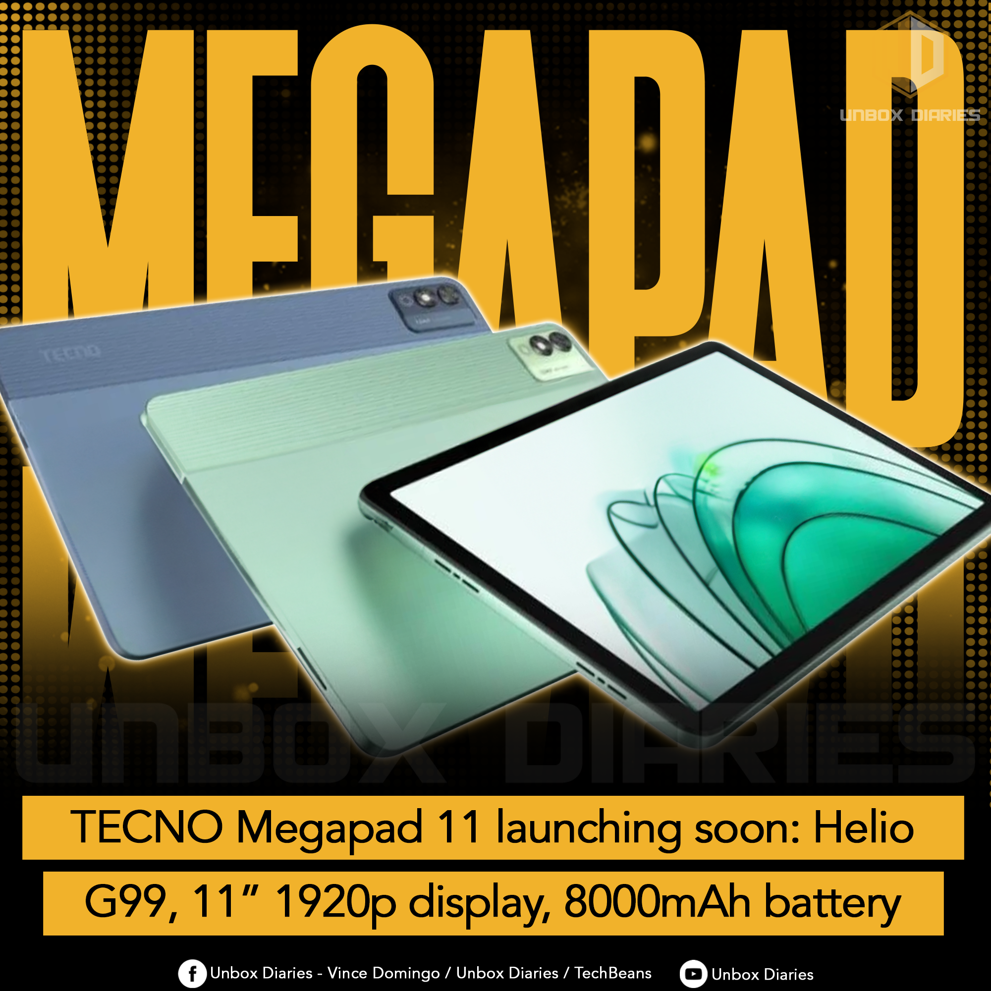 TECNO Megapad 11 launching soon: Helio G99, 11” 1920p display, 8000mAh battery - Unbox Diaries