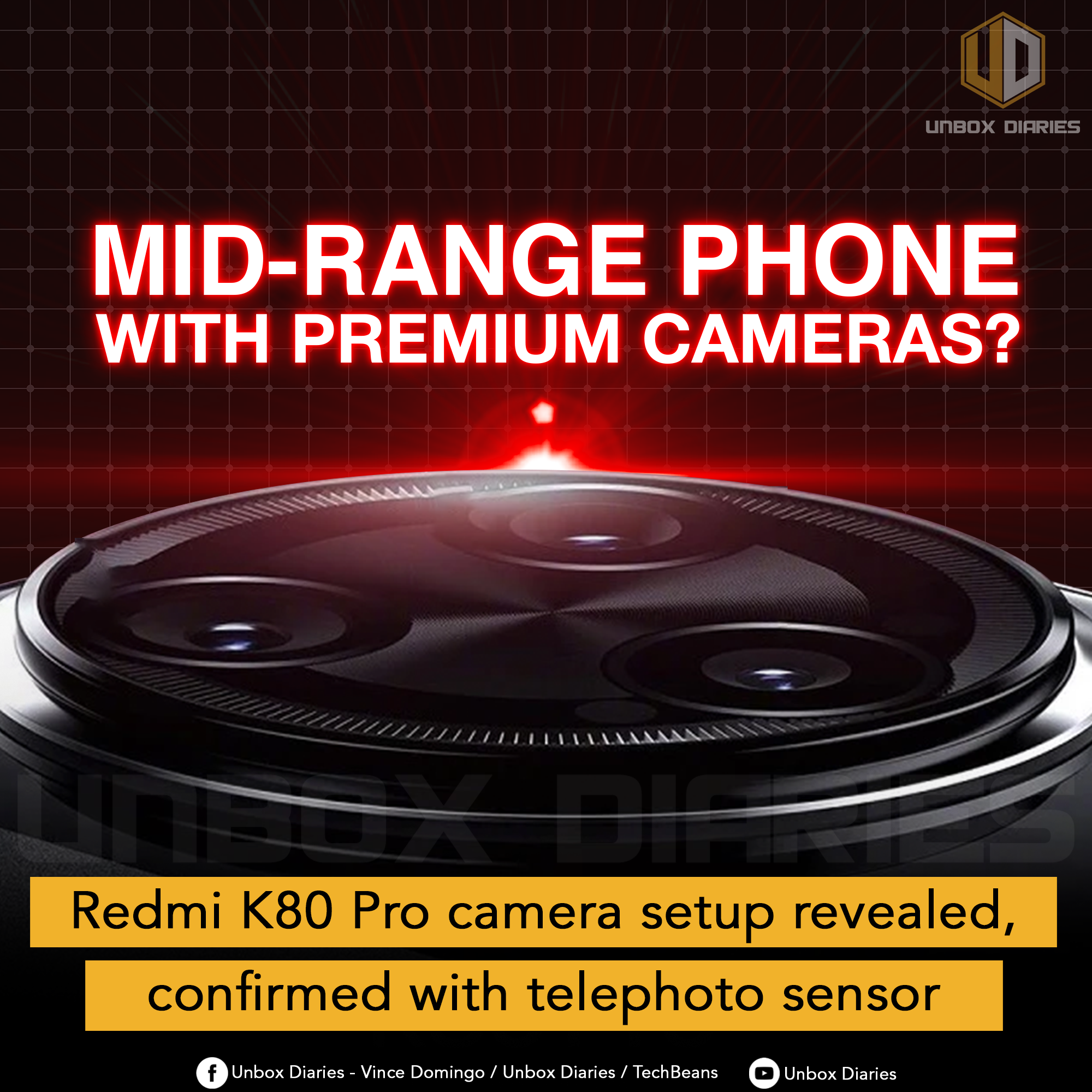 REDMI K80 Pro camera setup revealed, confirmed with telephoto sensor - Unbox Diaries