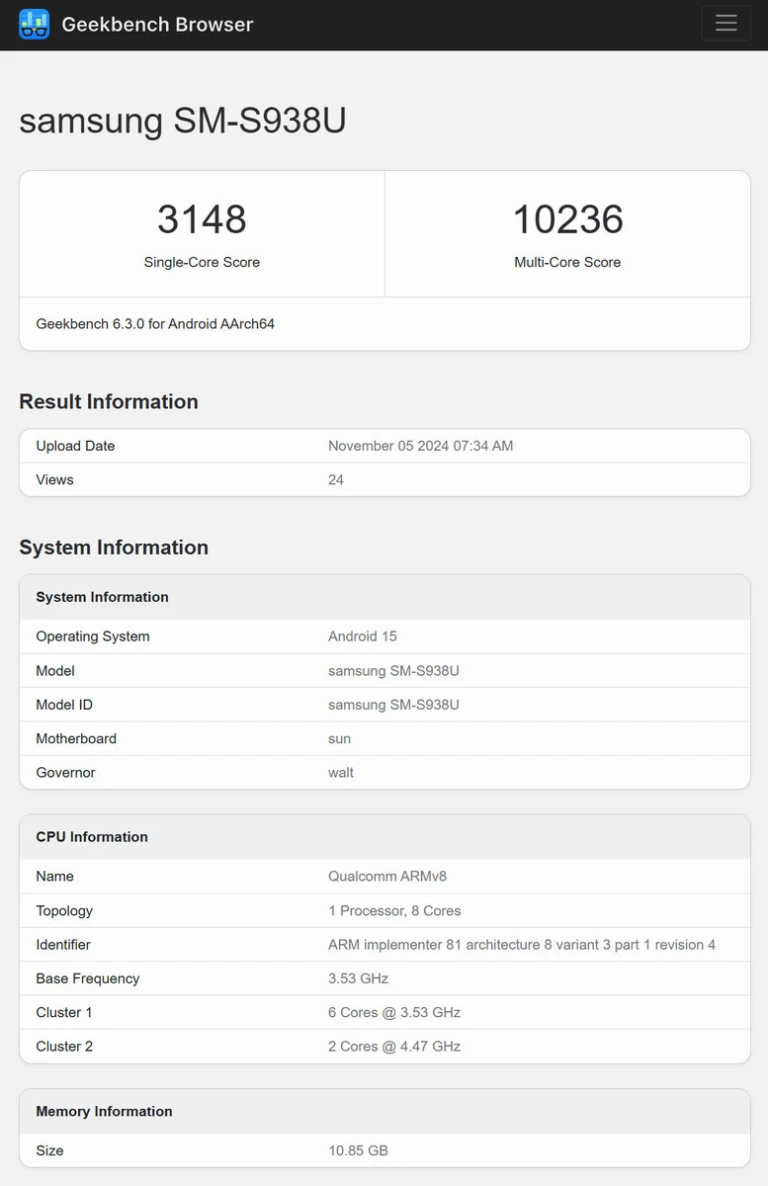 Galaxy S25 Ultra Geekbench listing leaked: Snapdragon 8 Elite, 40% ...