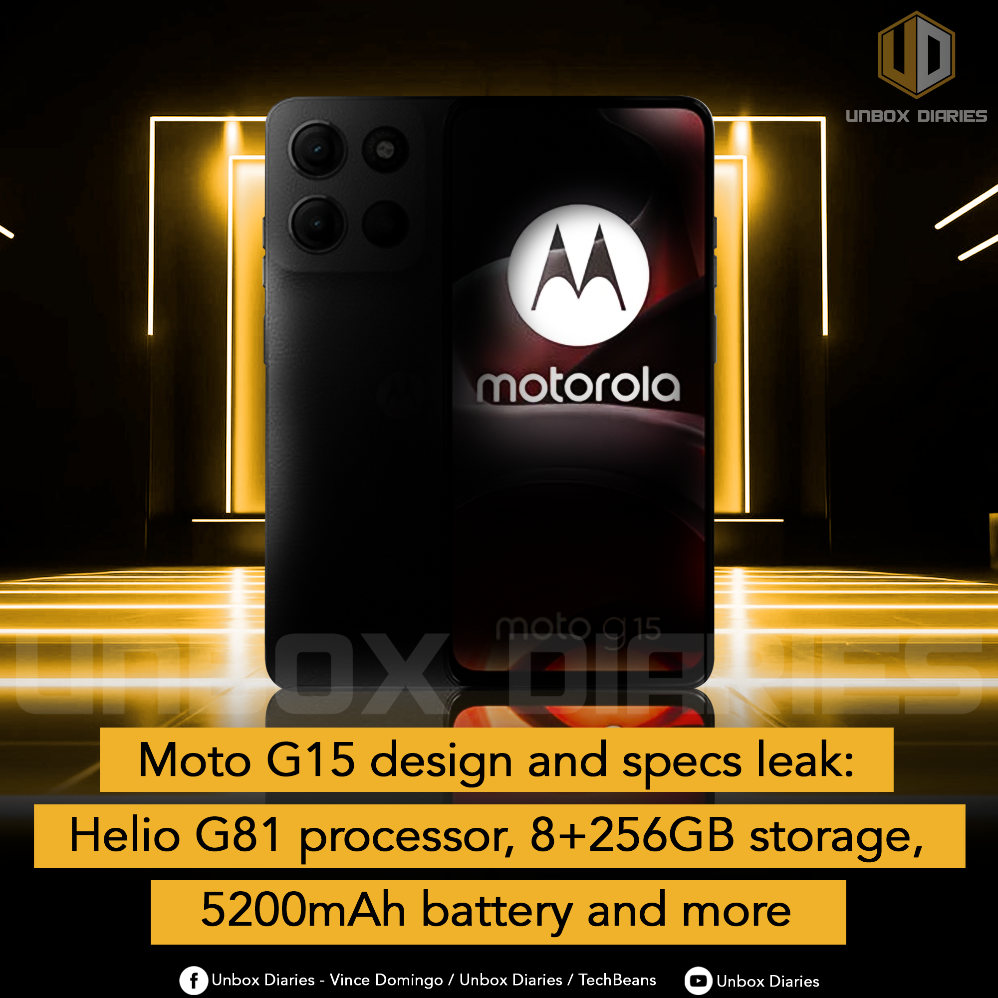 Moto G15 design and specs leak: Helio G81 processor, 8+256GB storage ...