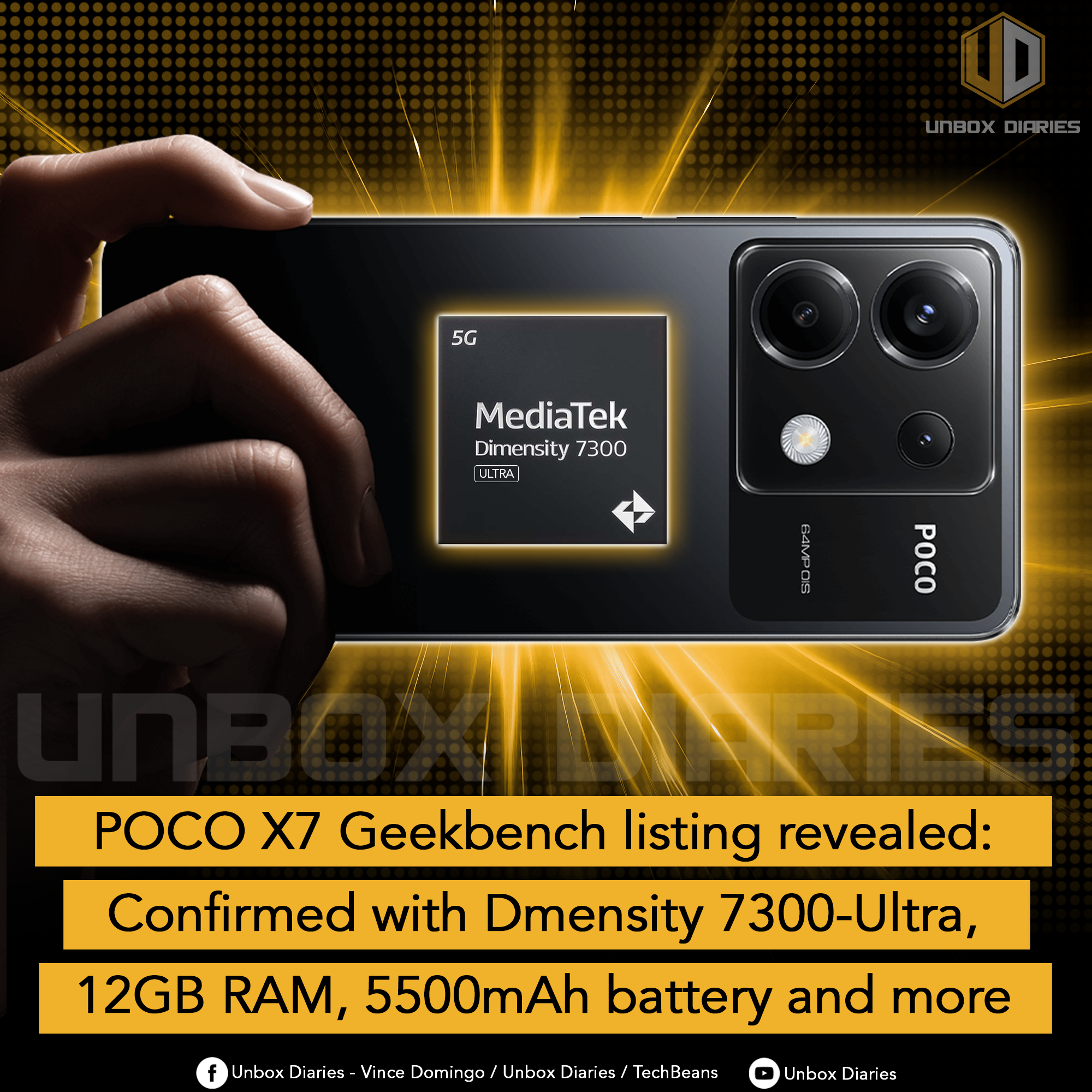 POCO X7 Geekbench listing revealed: Confirmed with Dmensity 7300-Ultra, 12GB RAM, 5500mAh ...