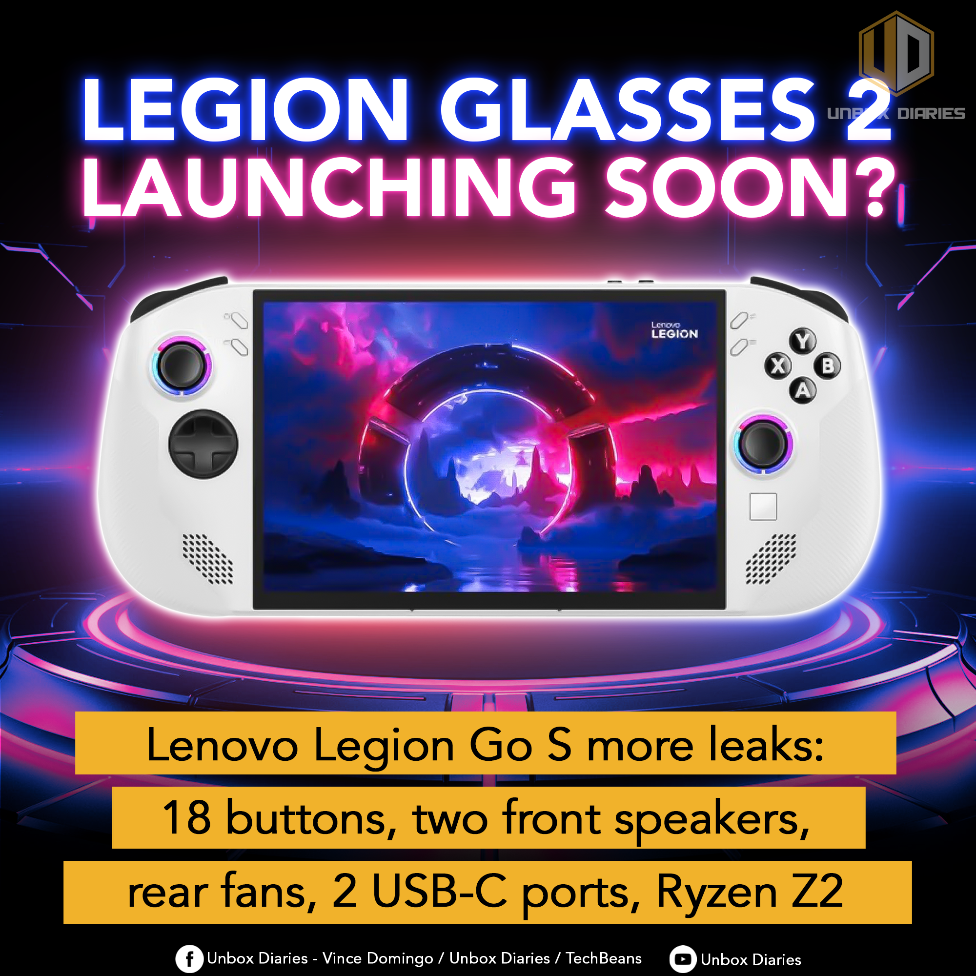 Lenovo Legion Go S more leaks: 18 buttons, two front speakers, rear ...