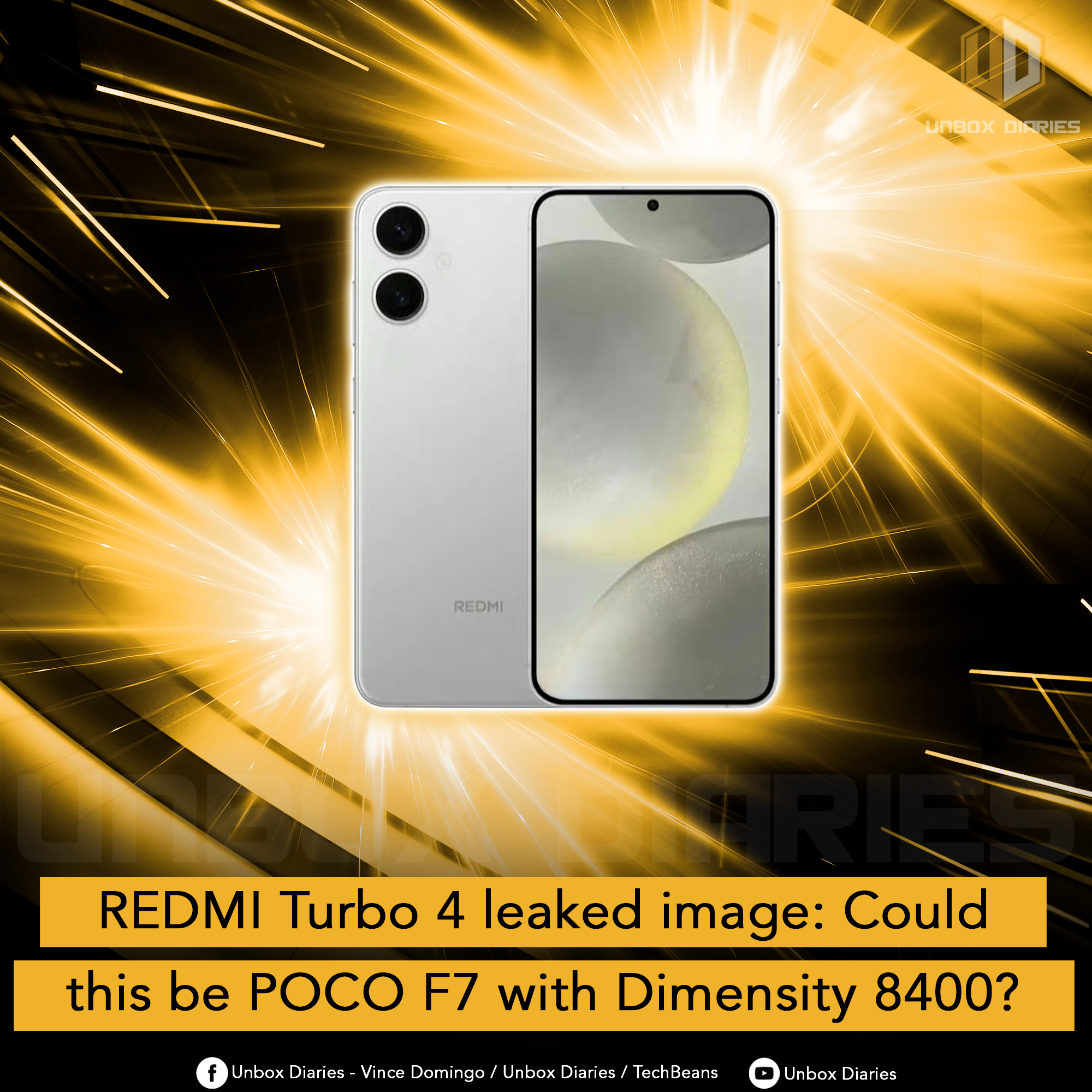 REDMI Turbo 4 leaked image: Could this be POCO F7 with Dimensity 8400? - Unbox Diaries