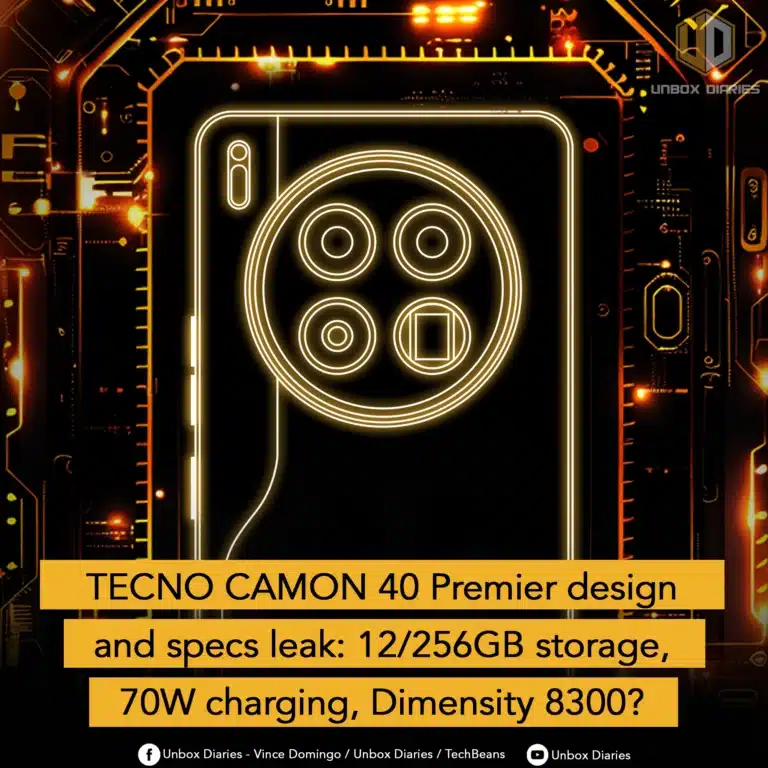 TECNO CAMON 40 Premier design and specs leak: 12/256GB storage, 70W ...