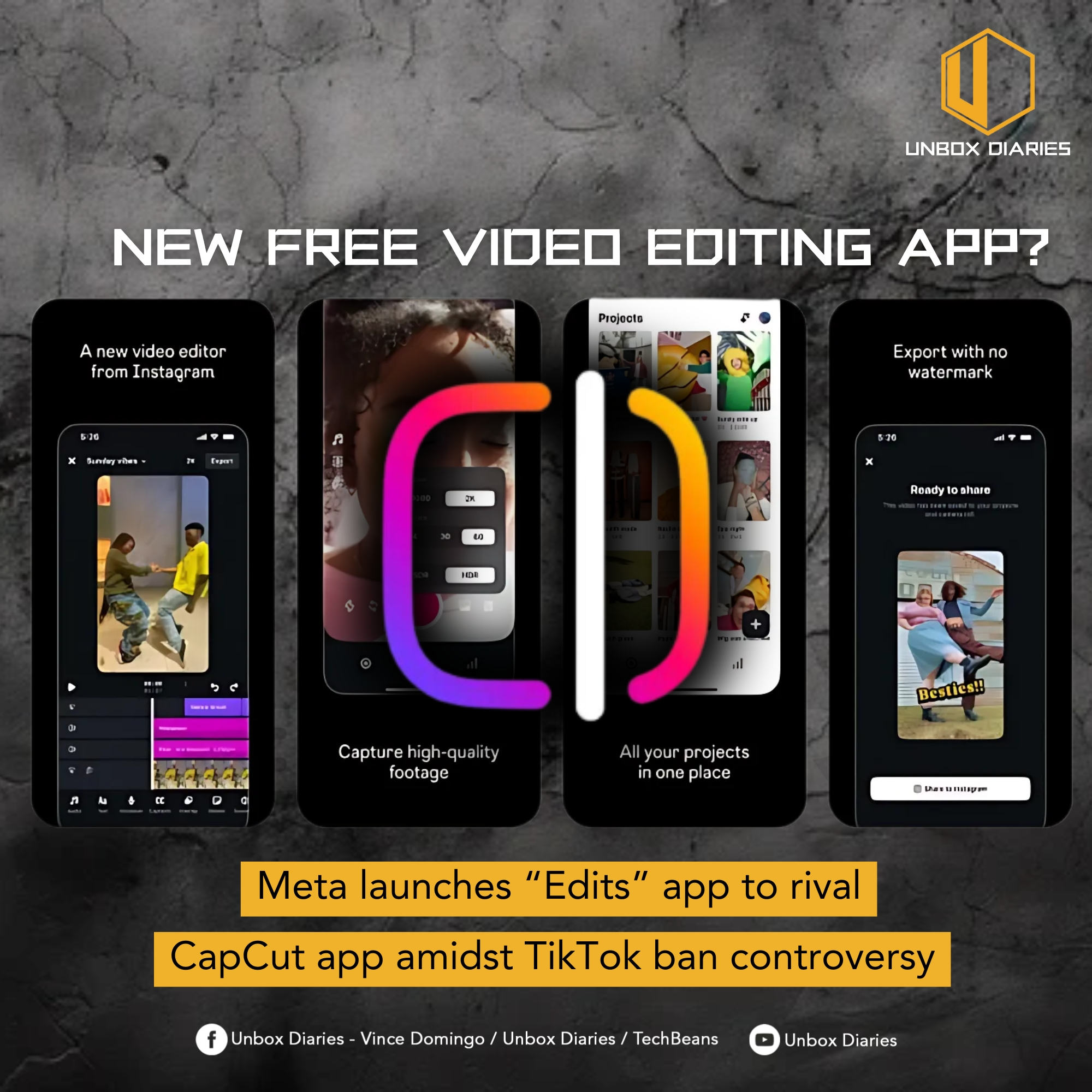 Meta launches “Edits” app to rival CapCut amid TikTok ban controversy ...