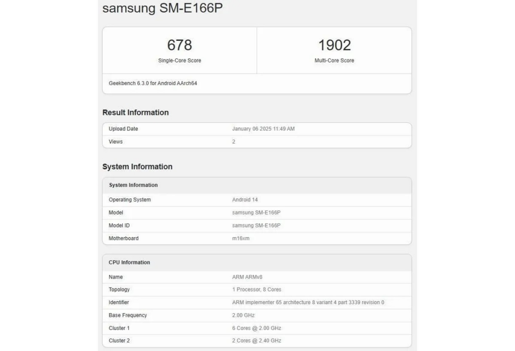 Samsung Galaxy F16 5G Geekbench listing leaked, powered by Dimensity ...