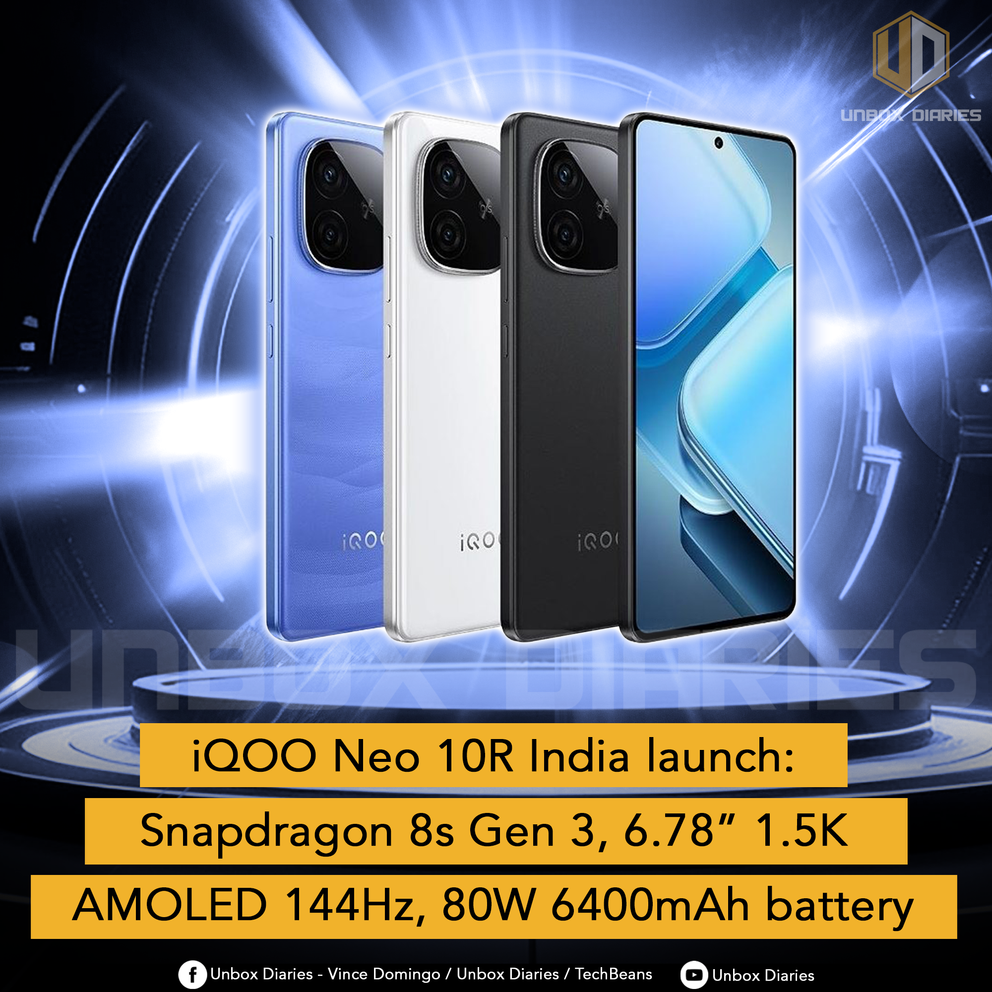 iQOO Neo 10R India launch: Snapdragon 8s Gen 3, 6.78” 1.5K AMOLED 144Hz, 80W 6400mAh battery ...