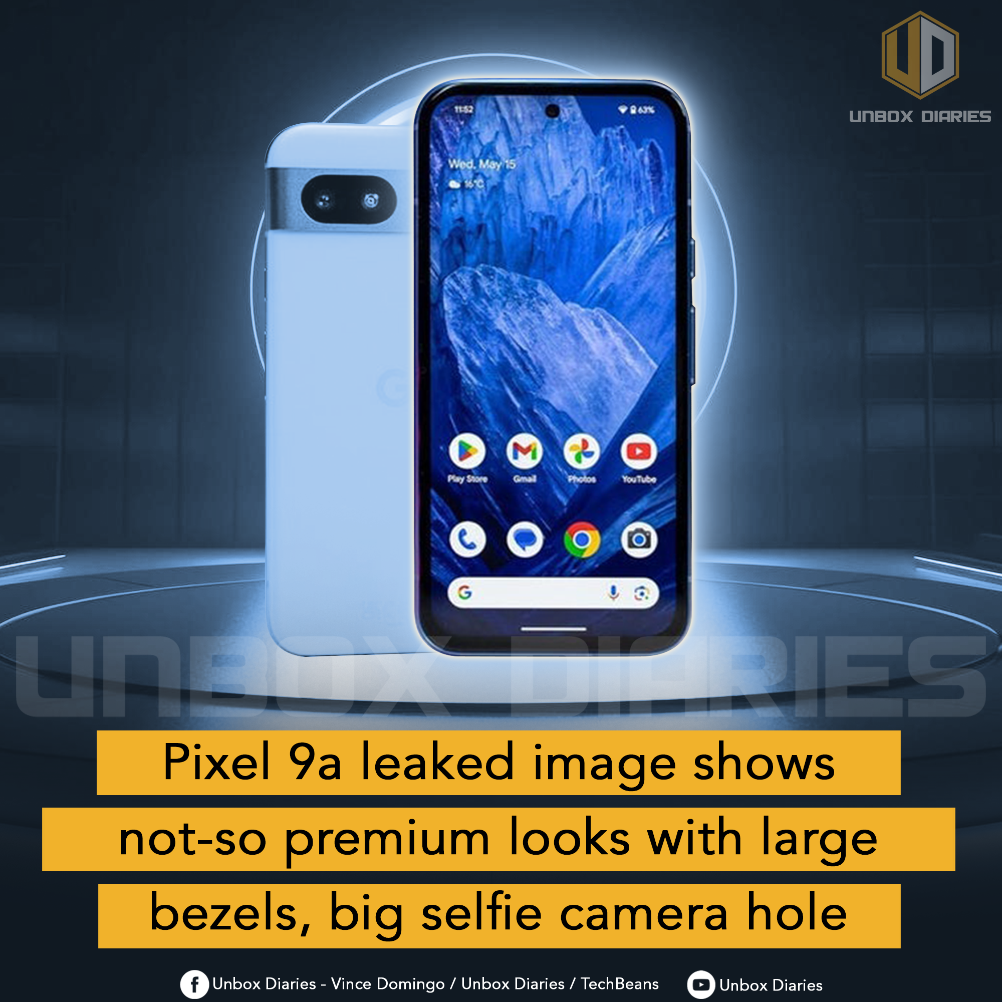 Pixel 9a leaked image shows not-so premium looks with large bezels, big selfie camera hole ...