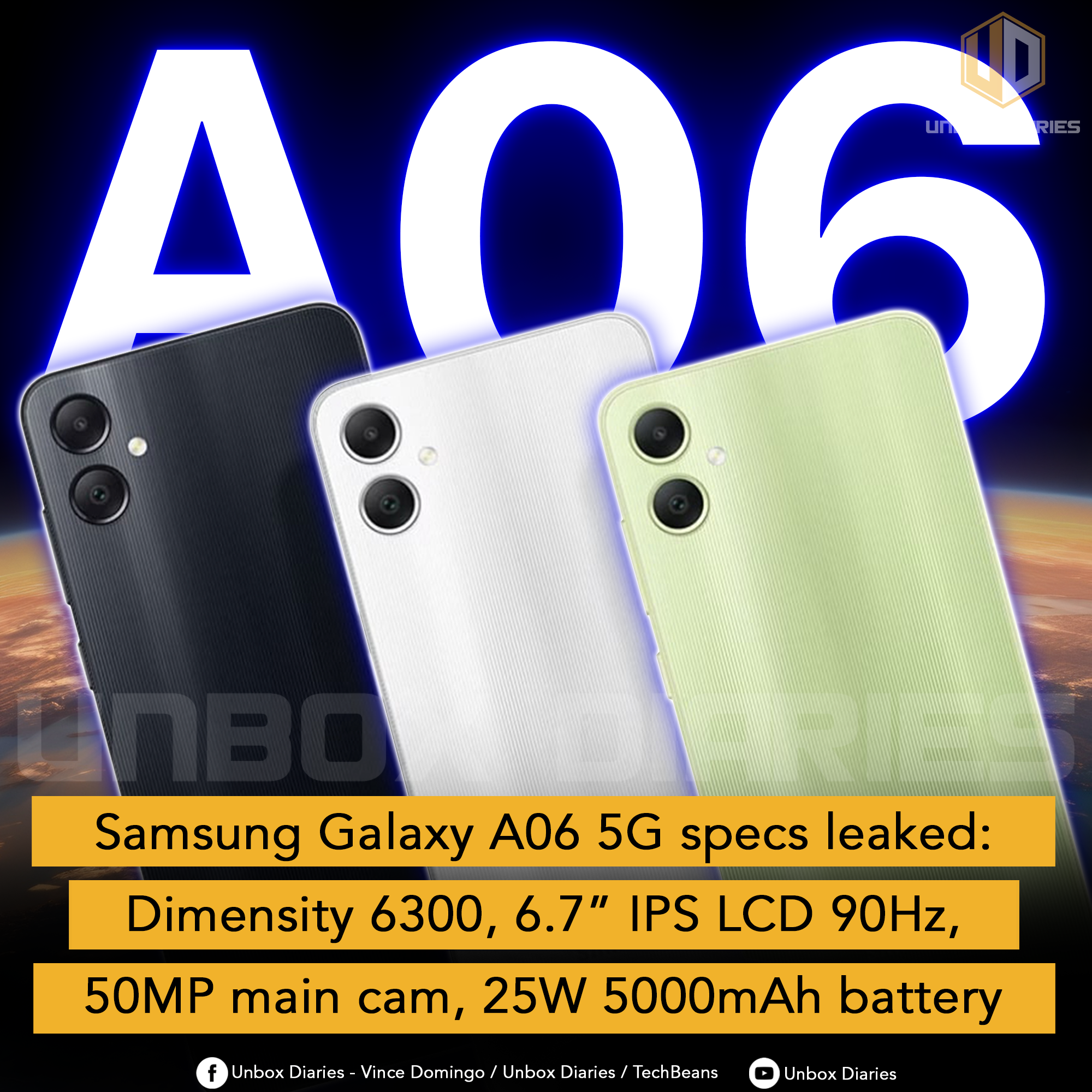 Samsung Galaxy A06 5G specs leaked: Dimensity 6300, 6.7” IPS LCD 90Hz ...