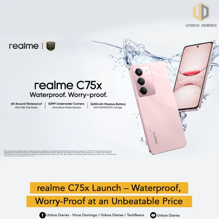 realme releases a new waterproof phone, realme C75x, for as low as P6 ...