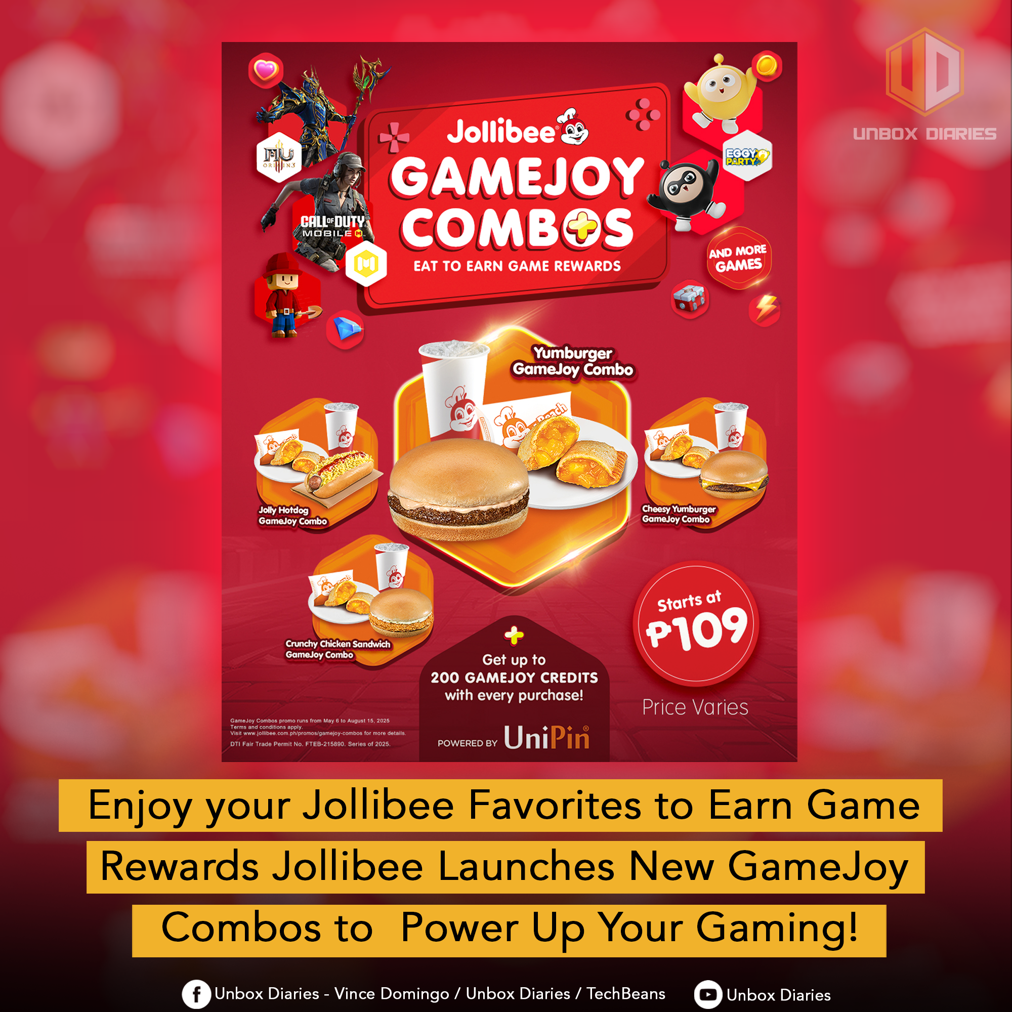 Enjoy your Jollibee Favorites to Earn Game Rewards – Jollibee Launches ...