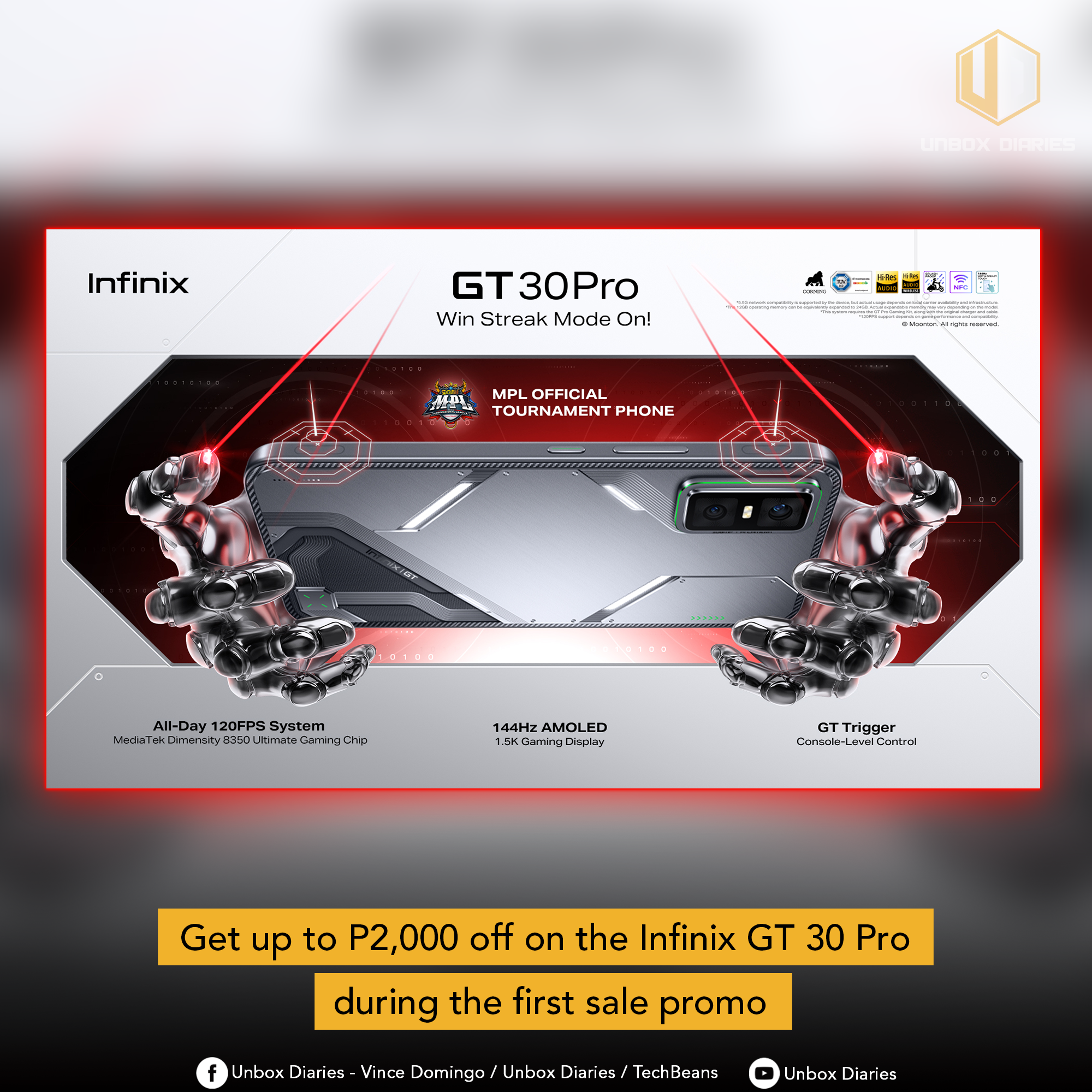 Get up to P2,000 off on the Infinix GT 30 Pro during the first sale promo! - Unbox Diaries