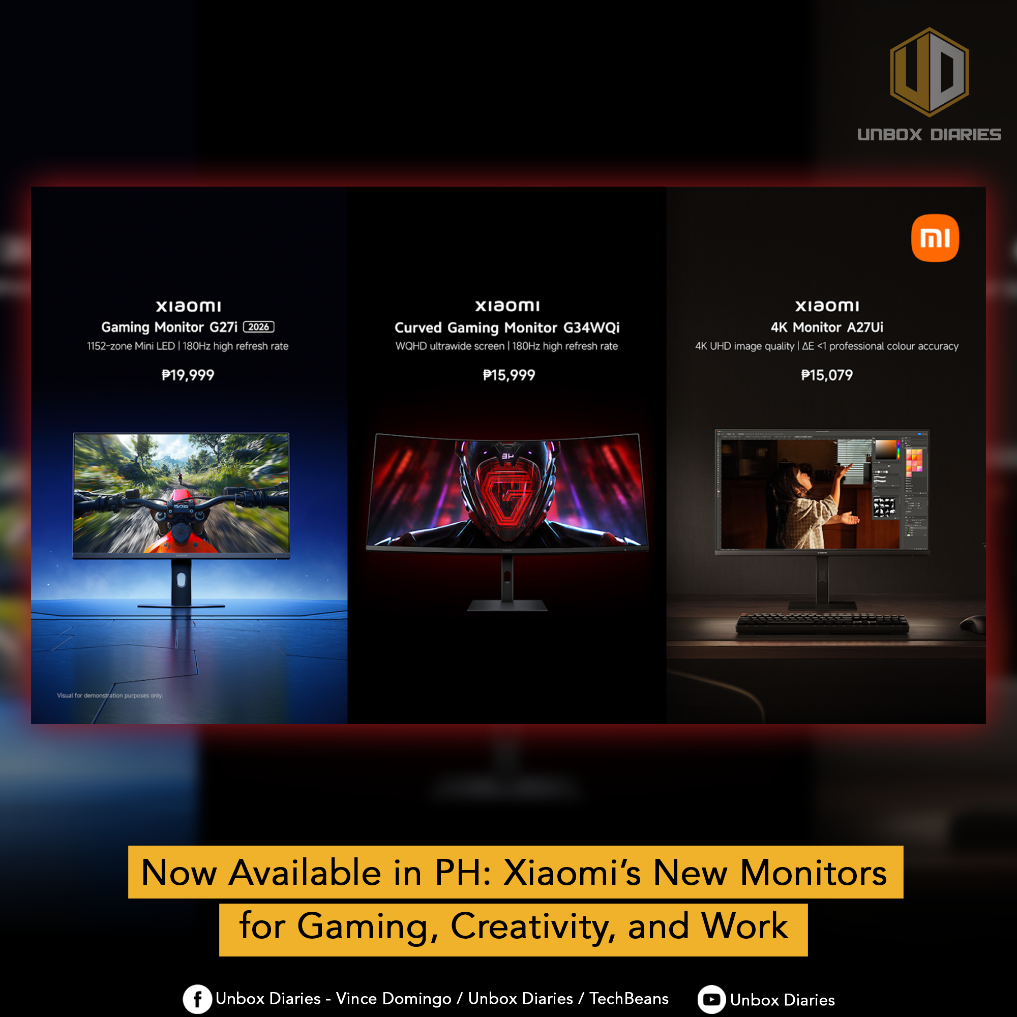 Now Available in PH: Xiaomi’s New Monitors for Gaming, Creativity, and Work - Unbox Diaries