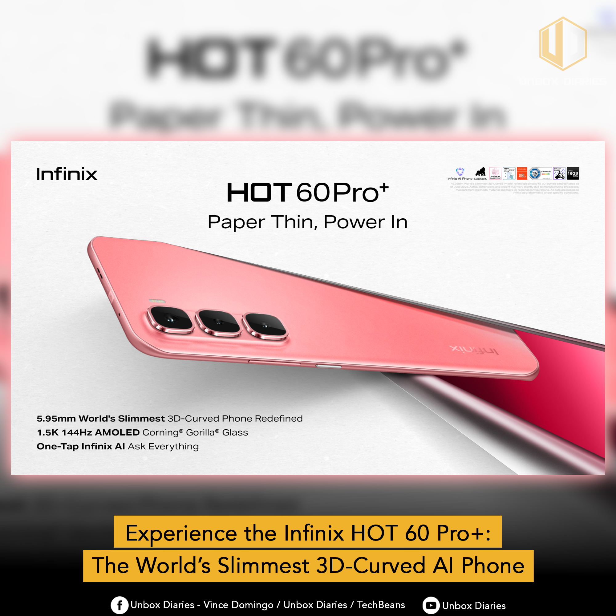 Experience the Infinix HOT 60 Pro+: The World’s Slimmest 3D-Curved AI ...