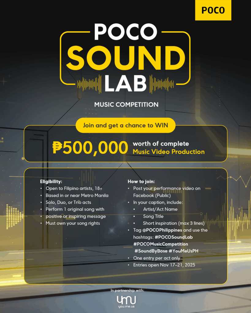 Your Track, Your Stage: POCO Sound Lab Competition Offers Filipino ...