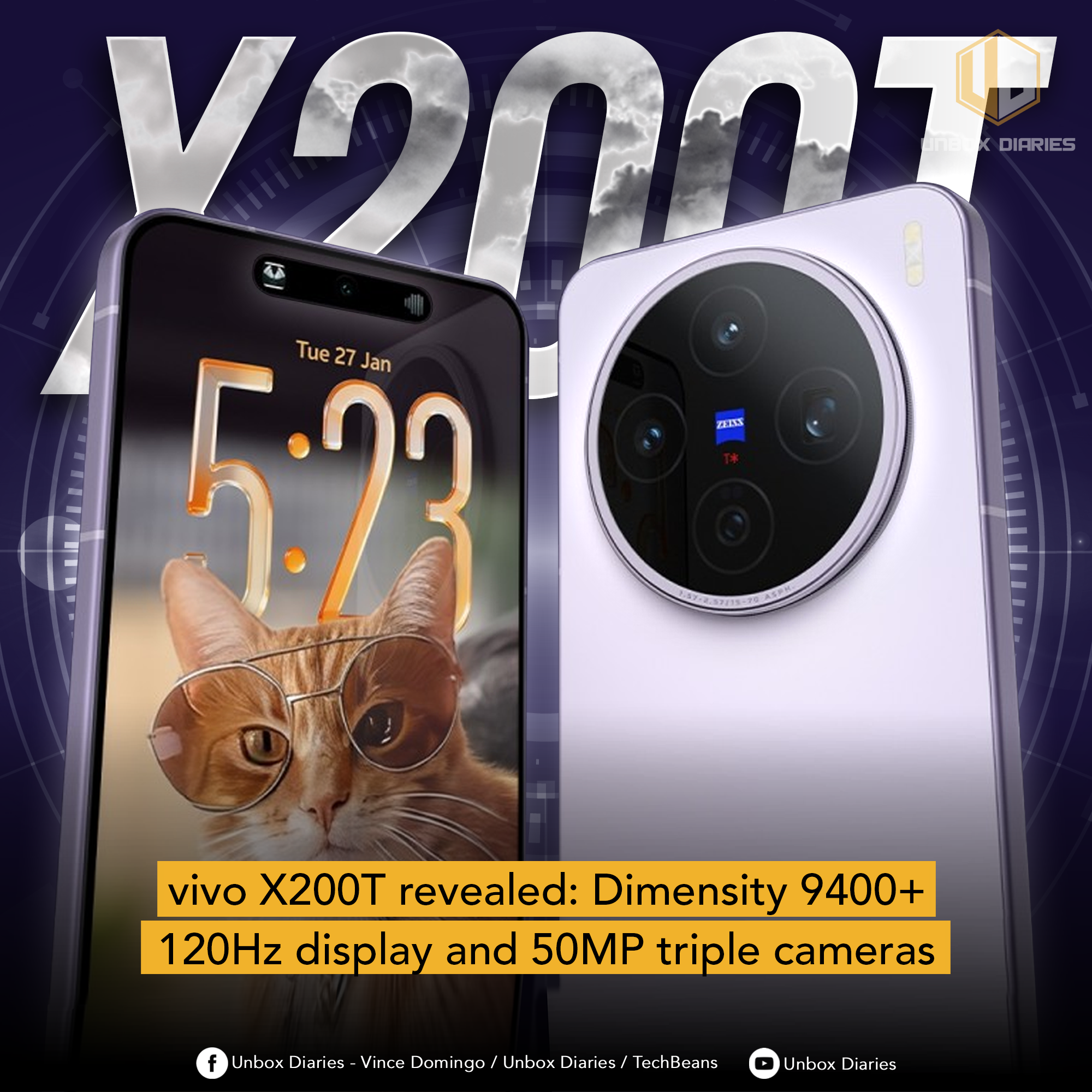 vivo X200T revealed: Dimensity 9400+, 120Hz display and 50MP triple ...