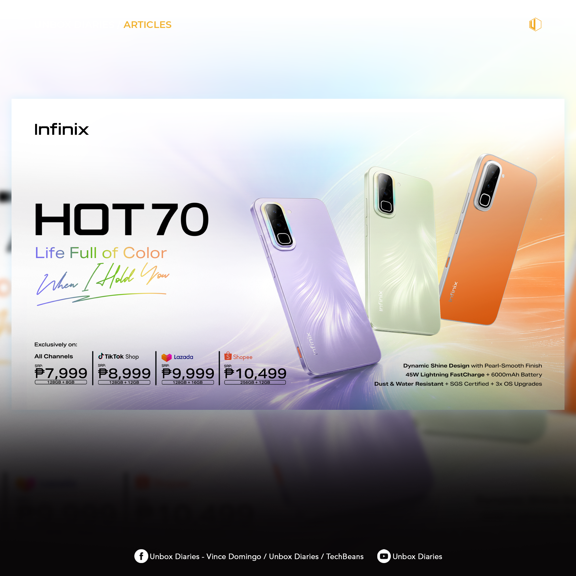 The New Infinix HOT 70 Is Now Available with Color-shifting Design ...